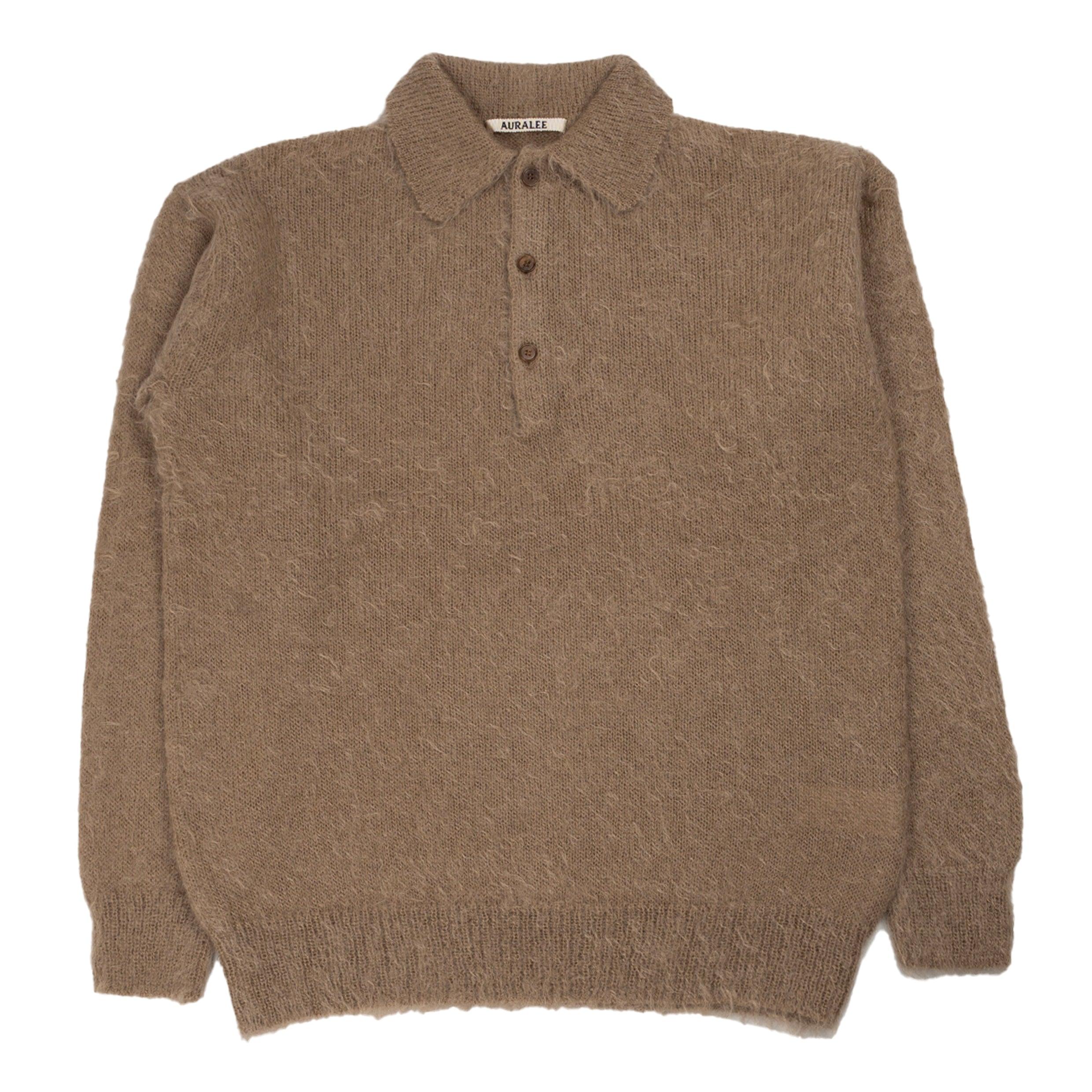 auralee-BEIGE-Polo-En-Tricot- auralee-BEIGE-Polo-En-Tricot-