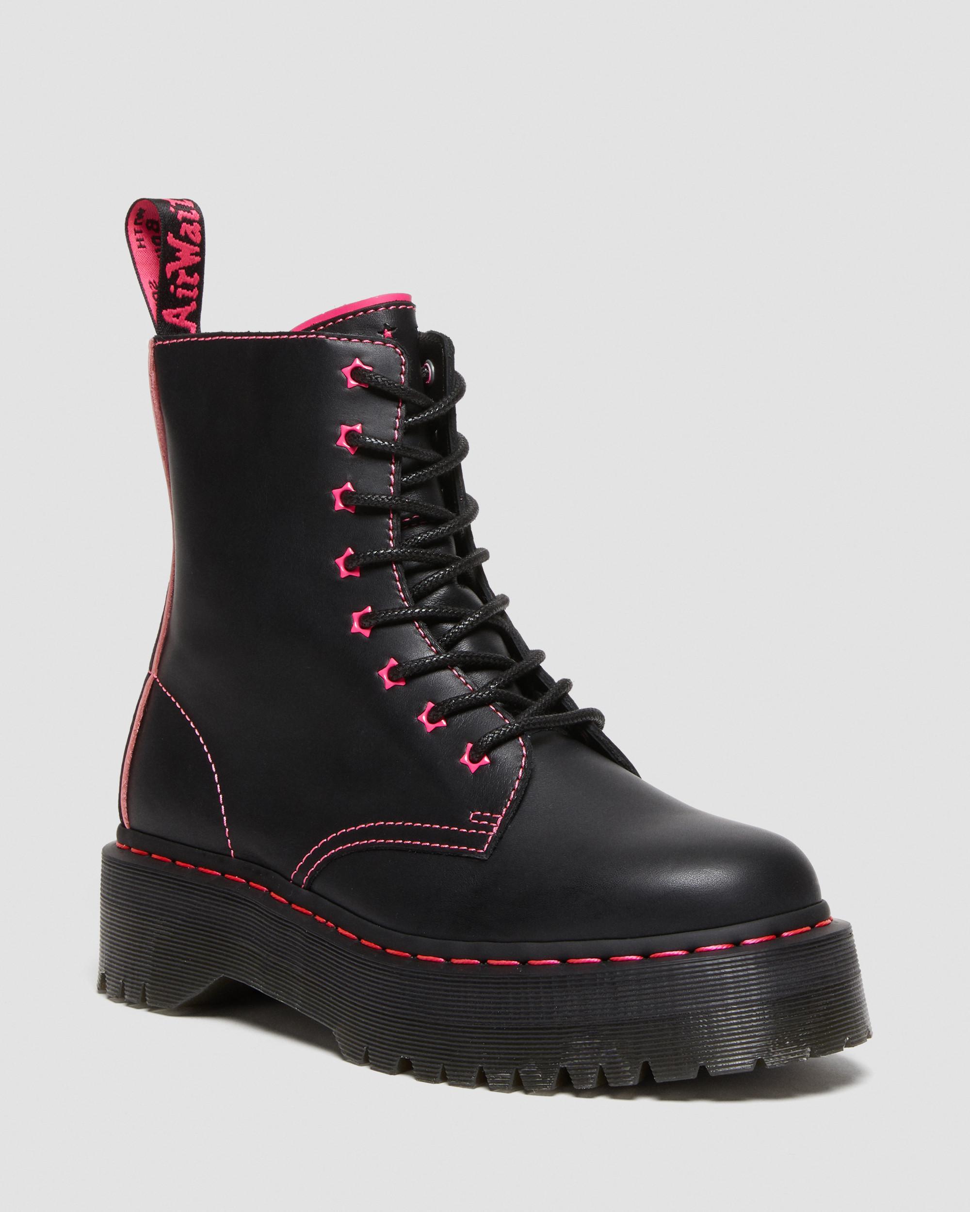 Dr. Martens Jadon Ii Boot Neon Star Leather Platforms in Black | Lyst UK