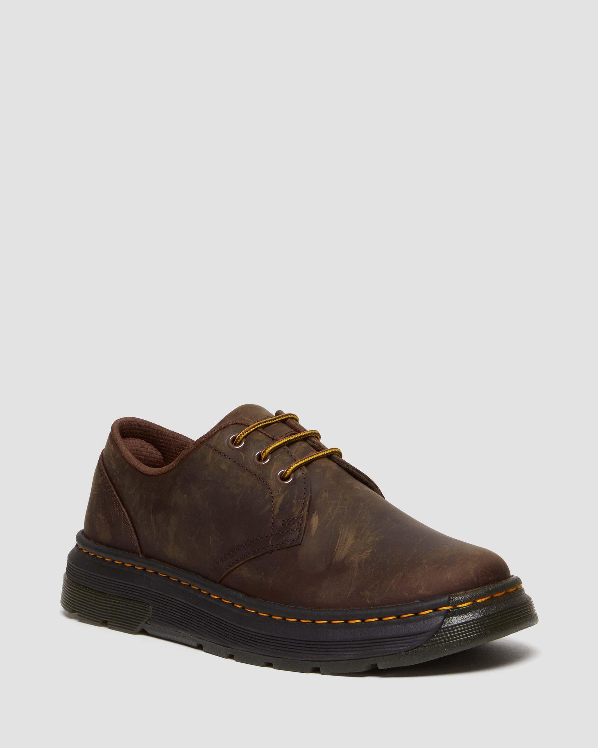Dr. Martens Crewson Lo Crazy Horse Leather Shoes in Brown for Men | Lyst UK