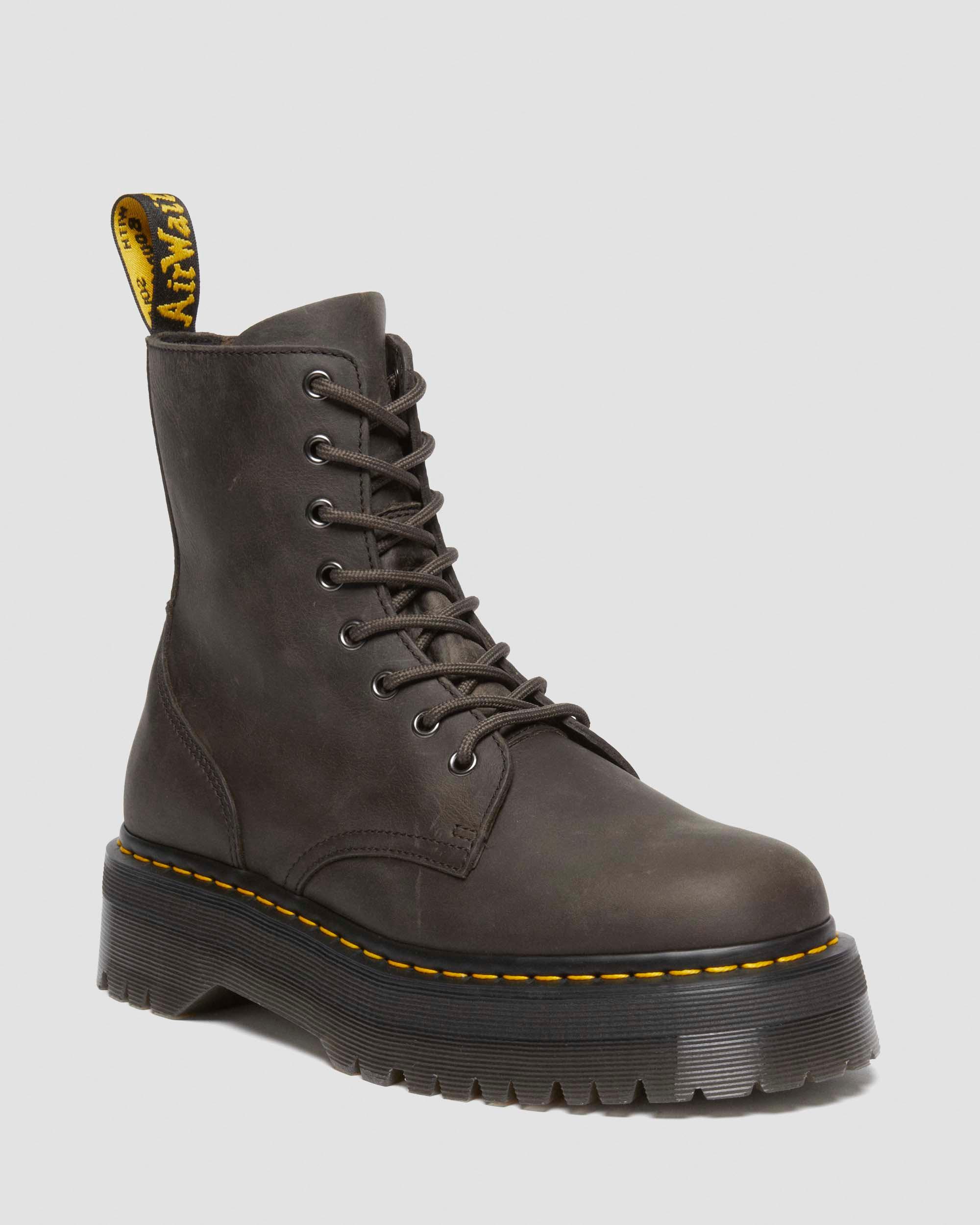 Dr. Martens Jadon Boot Waxy Leather Platforms in Black | Lyst