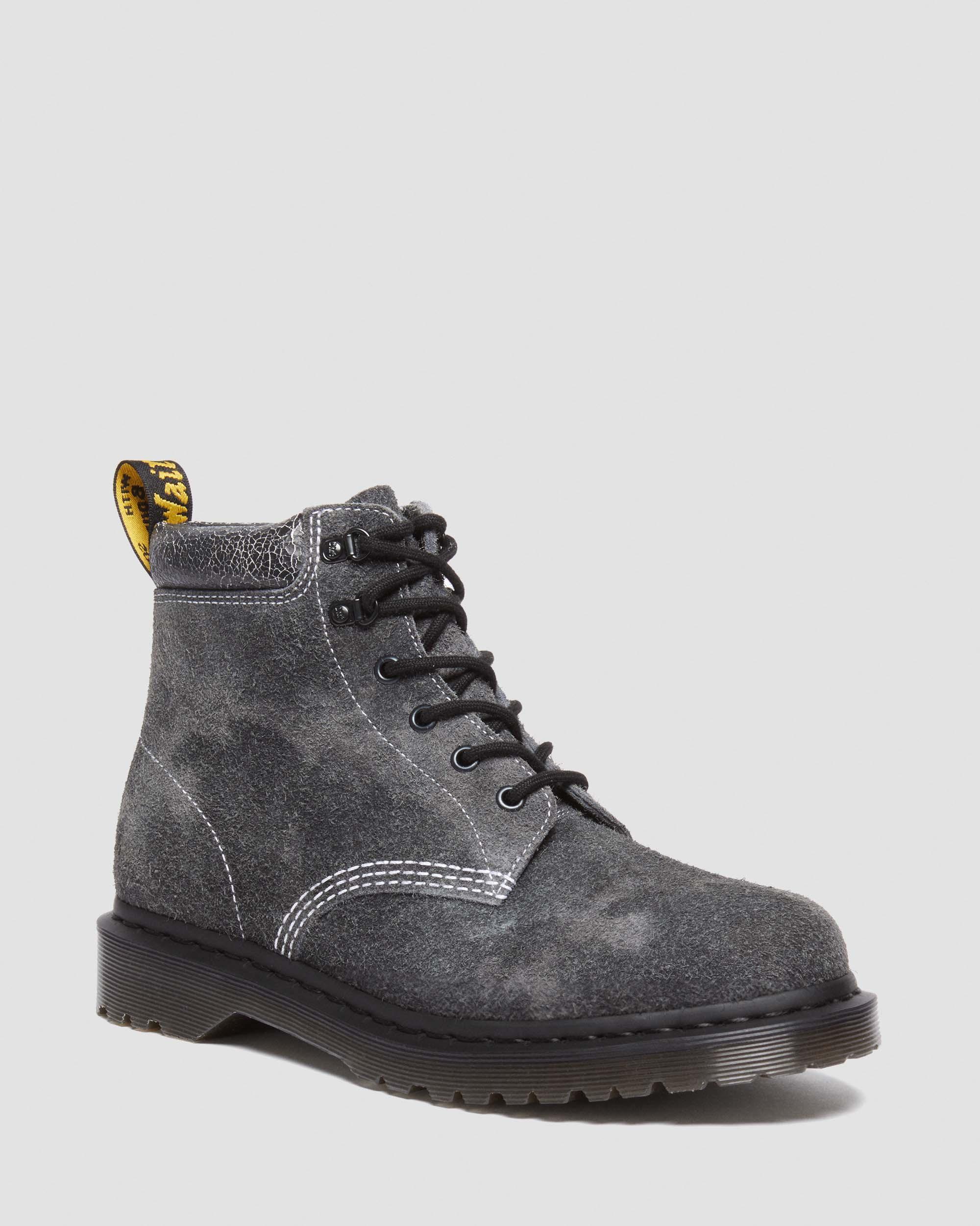 Dr. Martens 939 Stonewashed Suede Lace Up Boots in Black | Lyst