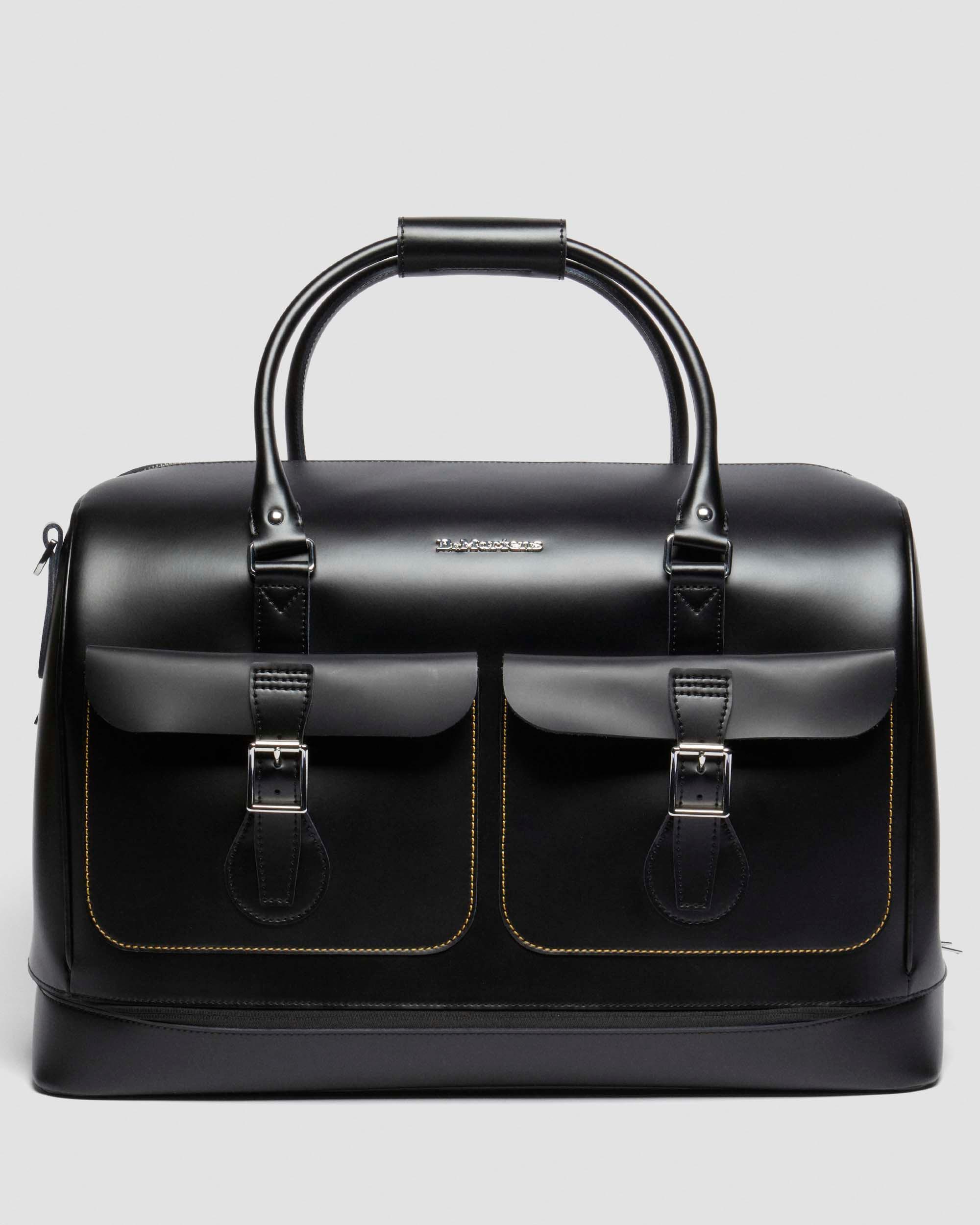 Dr. Martens Smooth Leather Weekender Bag in Black | Lyst UK