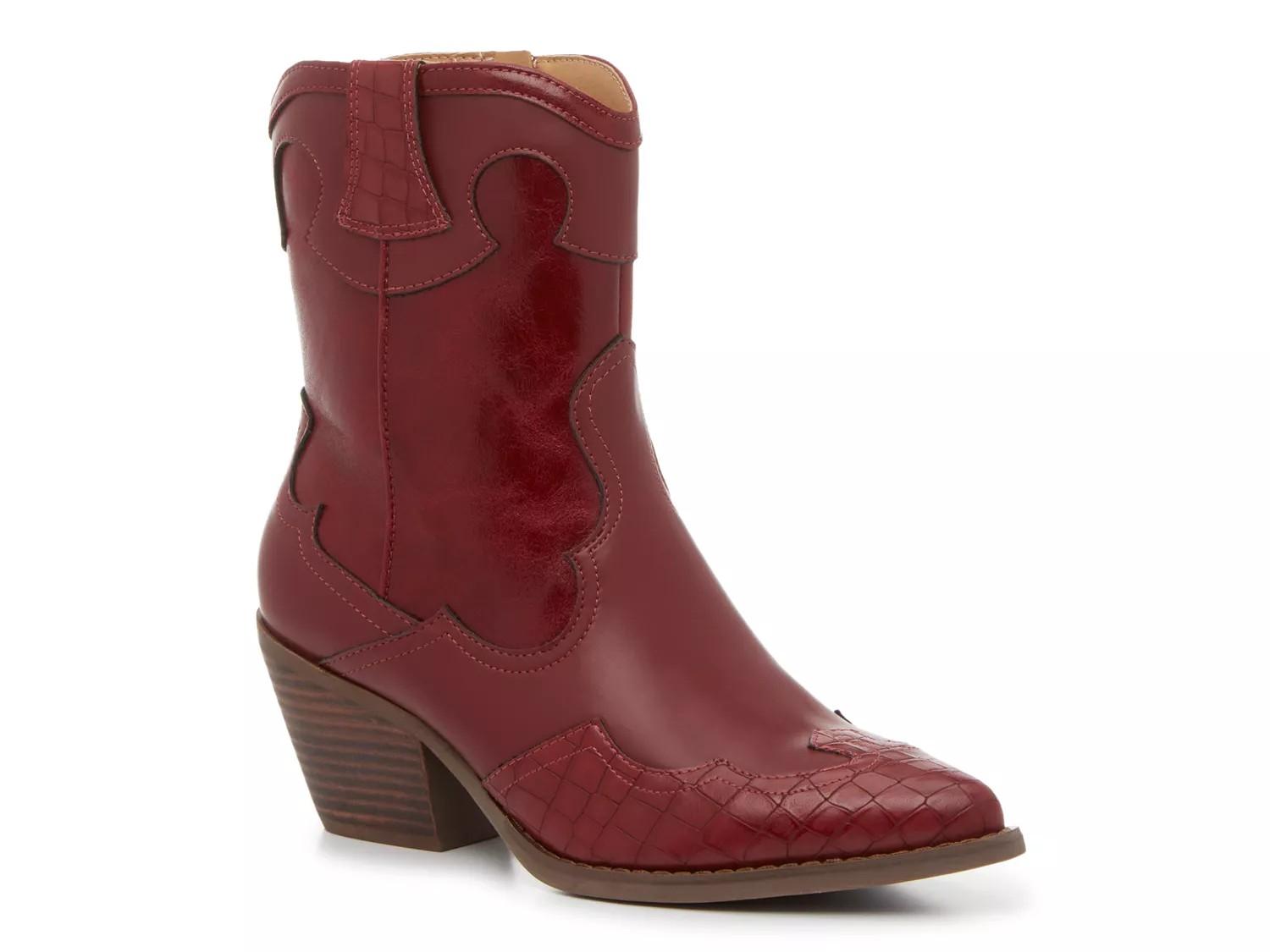 Crown Vintage Izzie Western Bootie in Red | Lyst