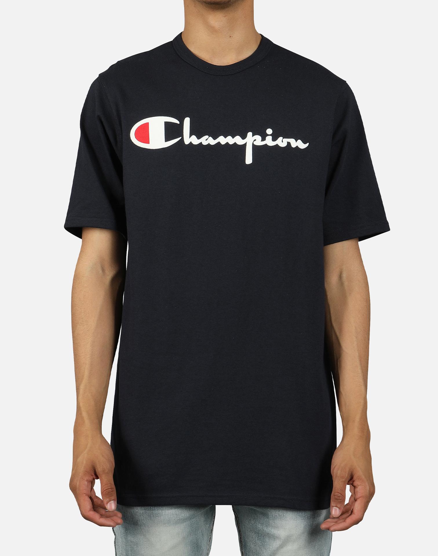 Champion Cotton Heritage Direct Flock Tee in Navy (Blue) for Men - Lyst