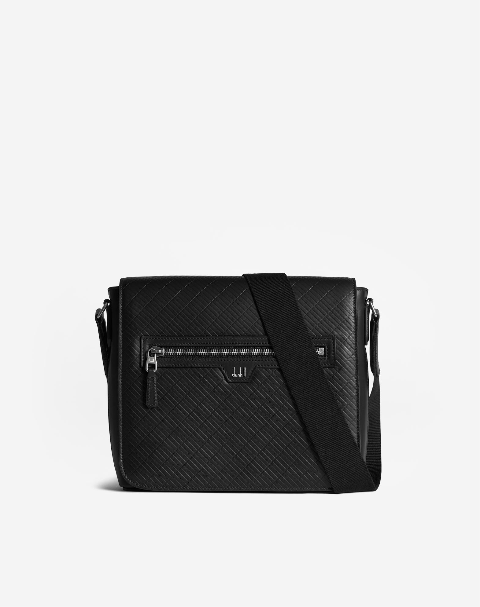 dunhill Luxury Leather Contour Small Flap Messenger Bag in Black for ...