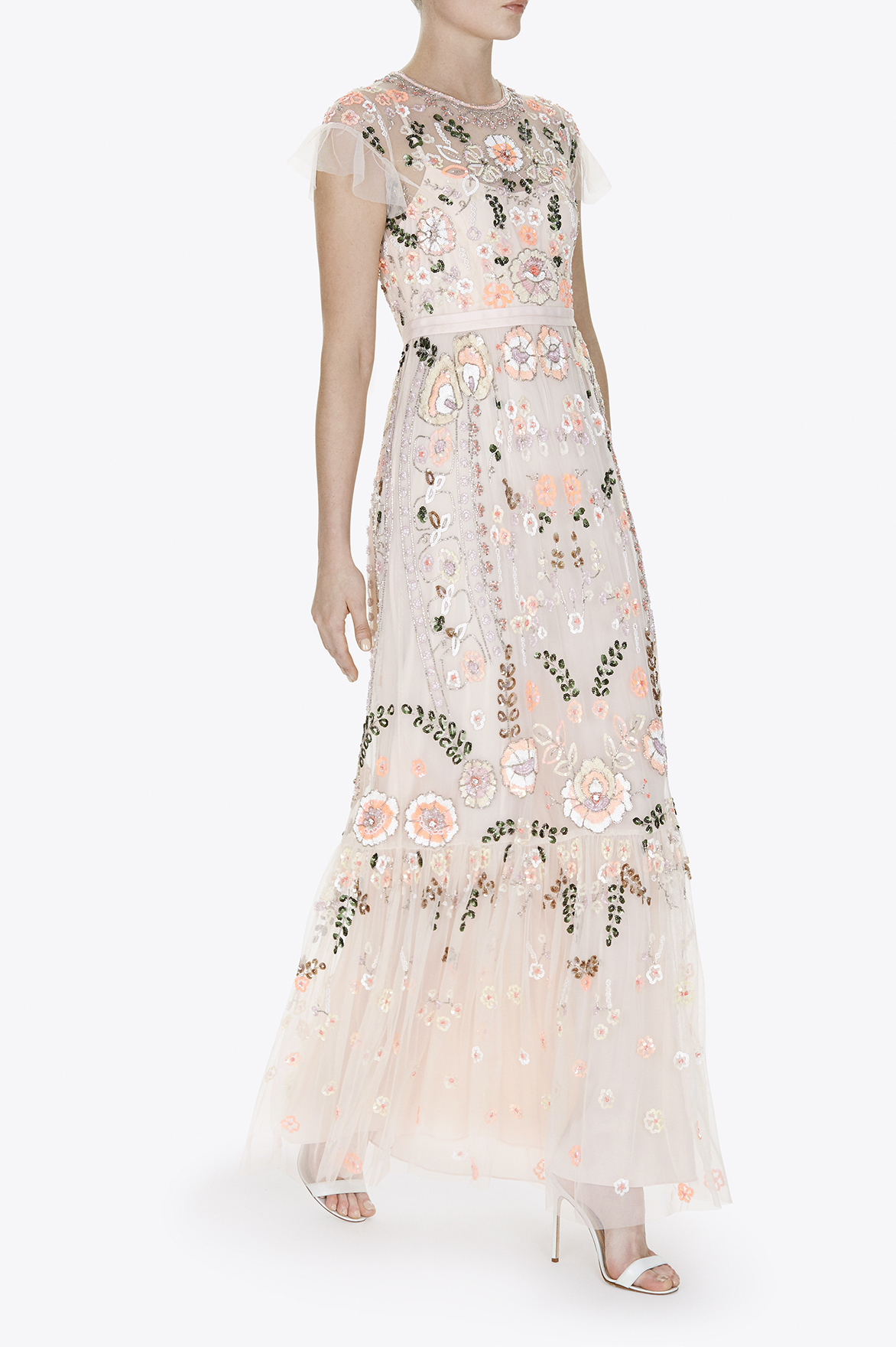 Pastel Floral Maxi Beach Dress
