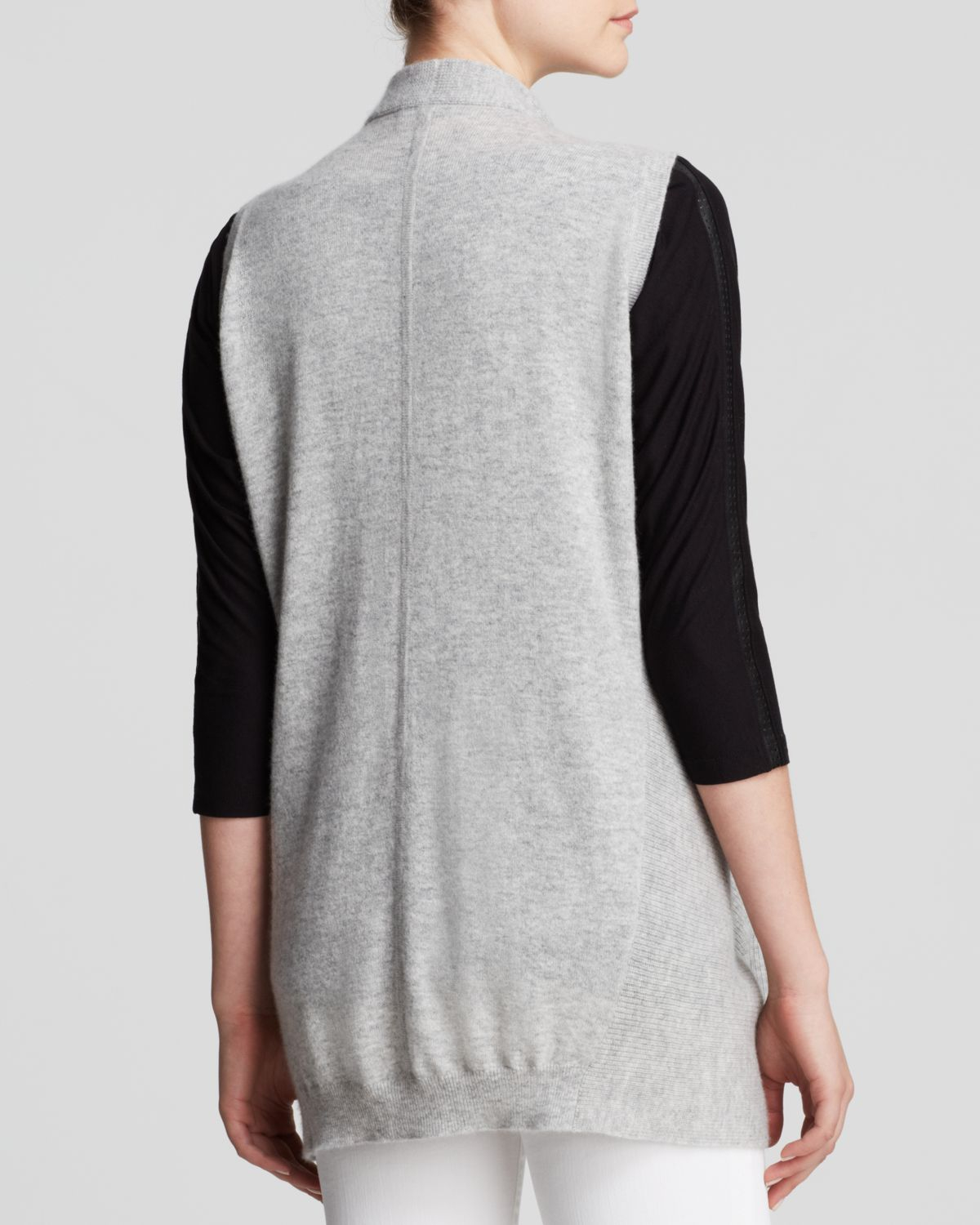 Vince Sweater Vest - Drape Wool Cashmere in Steel (Gray) - Lyst