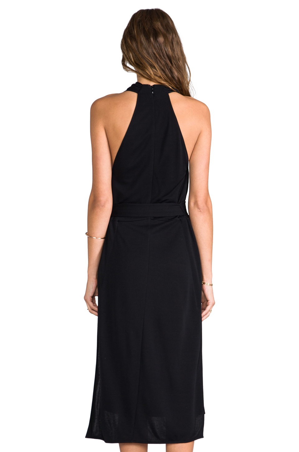 Halston Halter Cowl Neck Dress In Black Lyst