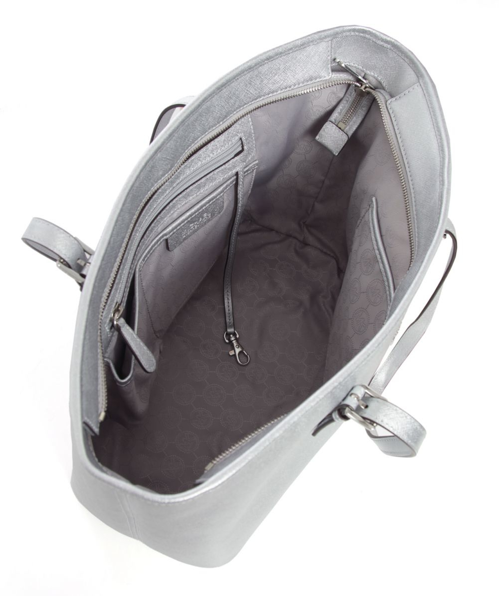 Michael Kors Silver Metallic Tote Bag | semashow.com