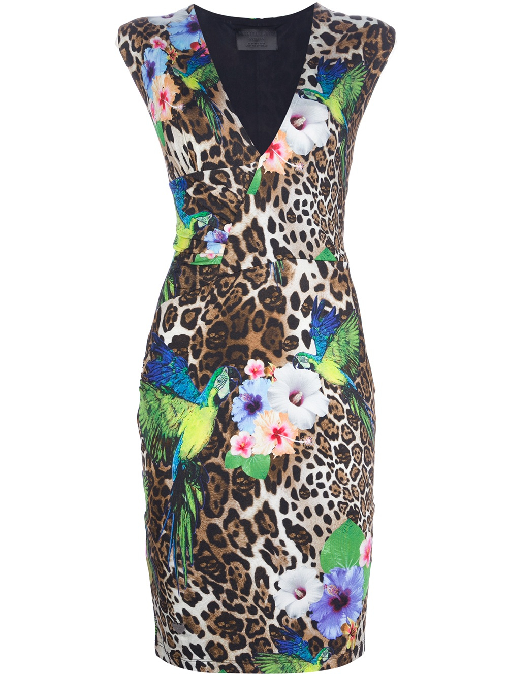 Philipp Plein Leopard Print Fitted Dress - Lyst