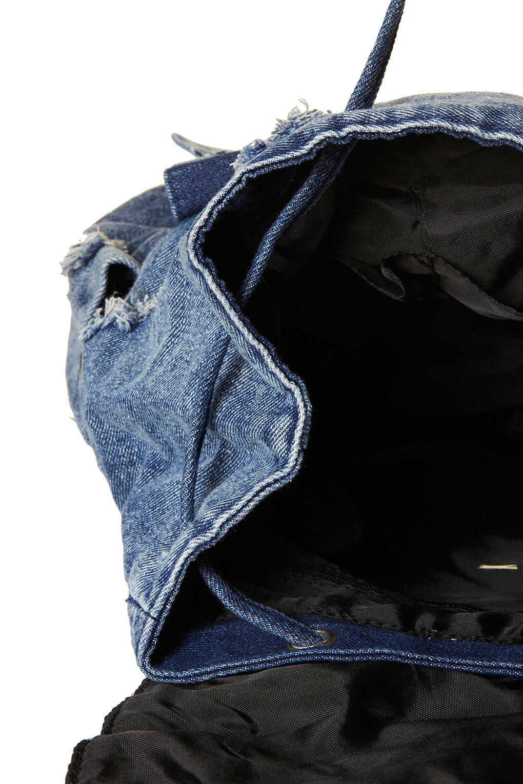 Lyst - Topshop Ripped Denim Backpack in Blue