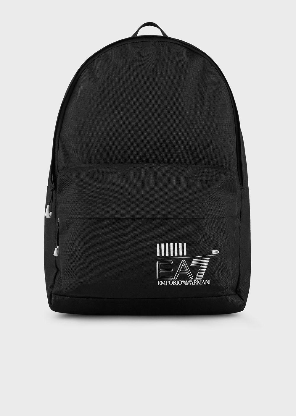 EA7 Recycled Fabric Train Core Backpack in Black | Lyst