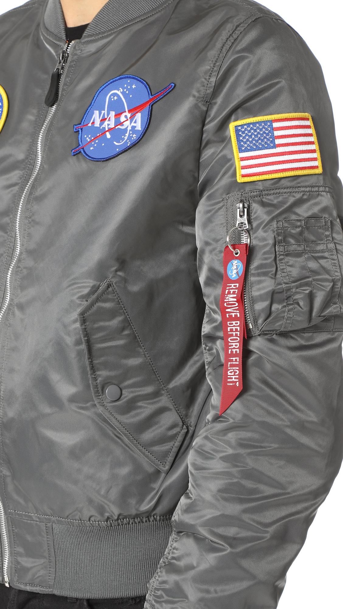 Alpha Industries Synthetic L2b Nasa Bomber Jacket in Grey for Men - Lyst