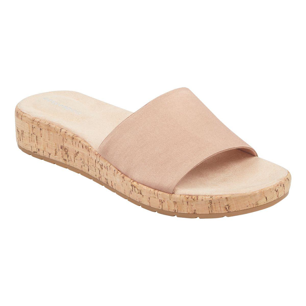 Easy Spirit Leather Muscari Slip On Cork Sandals - Lyst Easy Spirit Leather Muscari Slip On Cork Sandals - Lyst