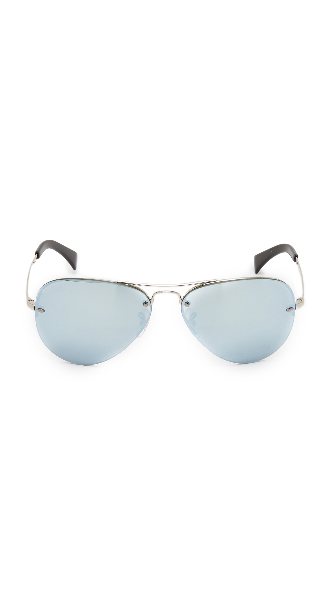 Ray-Ban Highstreet Mirrored Aviator Sunglasses in Black | Lyst