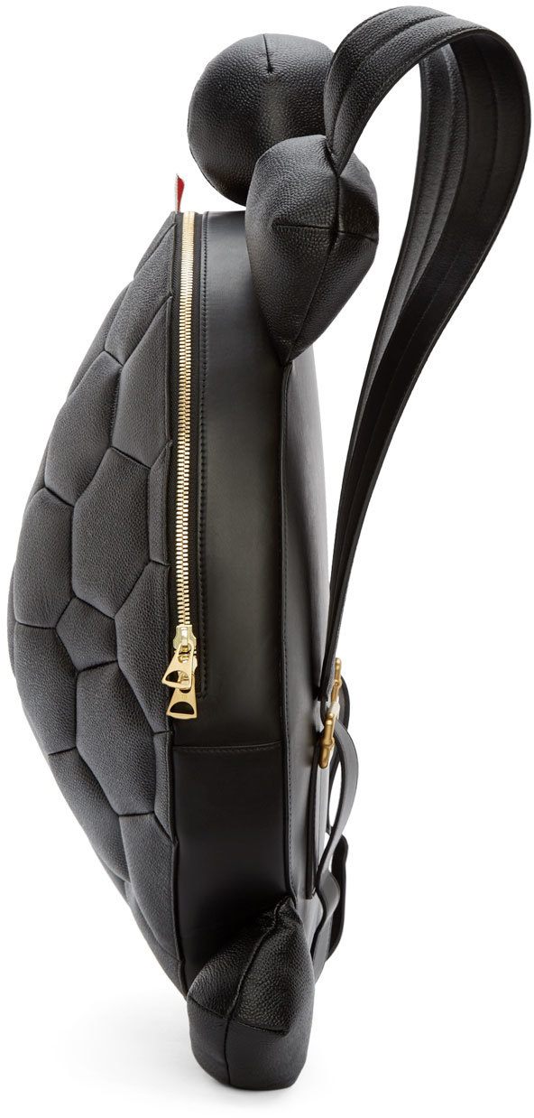 Thom Browne Black Leather Turtle Backpack for Men - Lyst