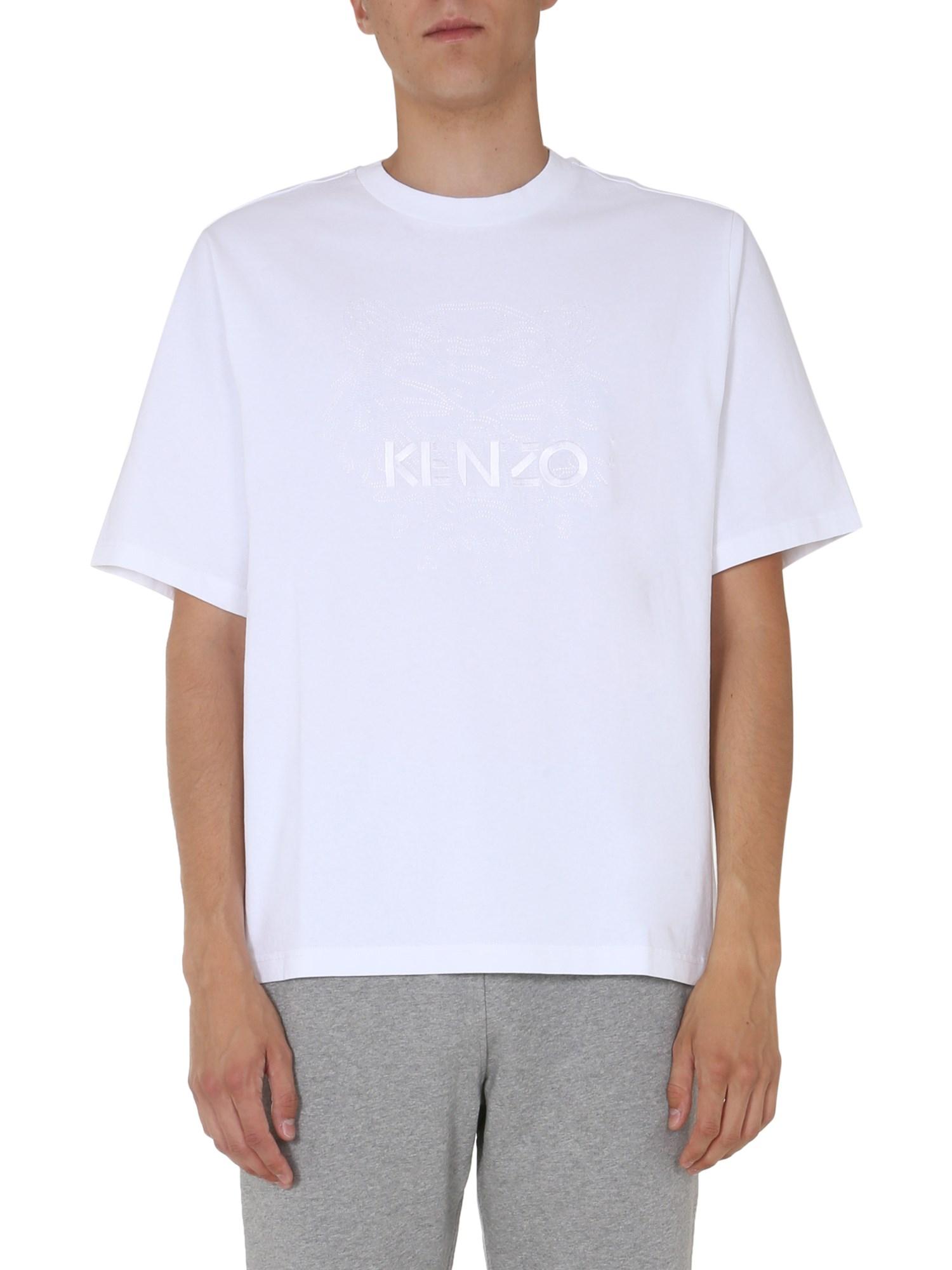 KENZO Oversize Fit Cotton T-shirt With Embroidered Logo in White for ... KENZO Oversize Fit Cotton T-shirt With Embroidered Logo in White for ...
