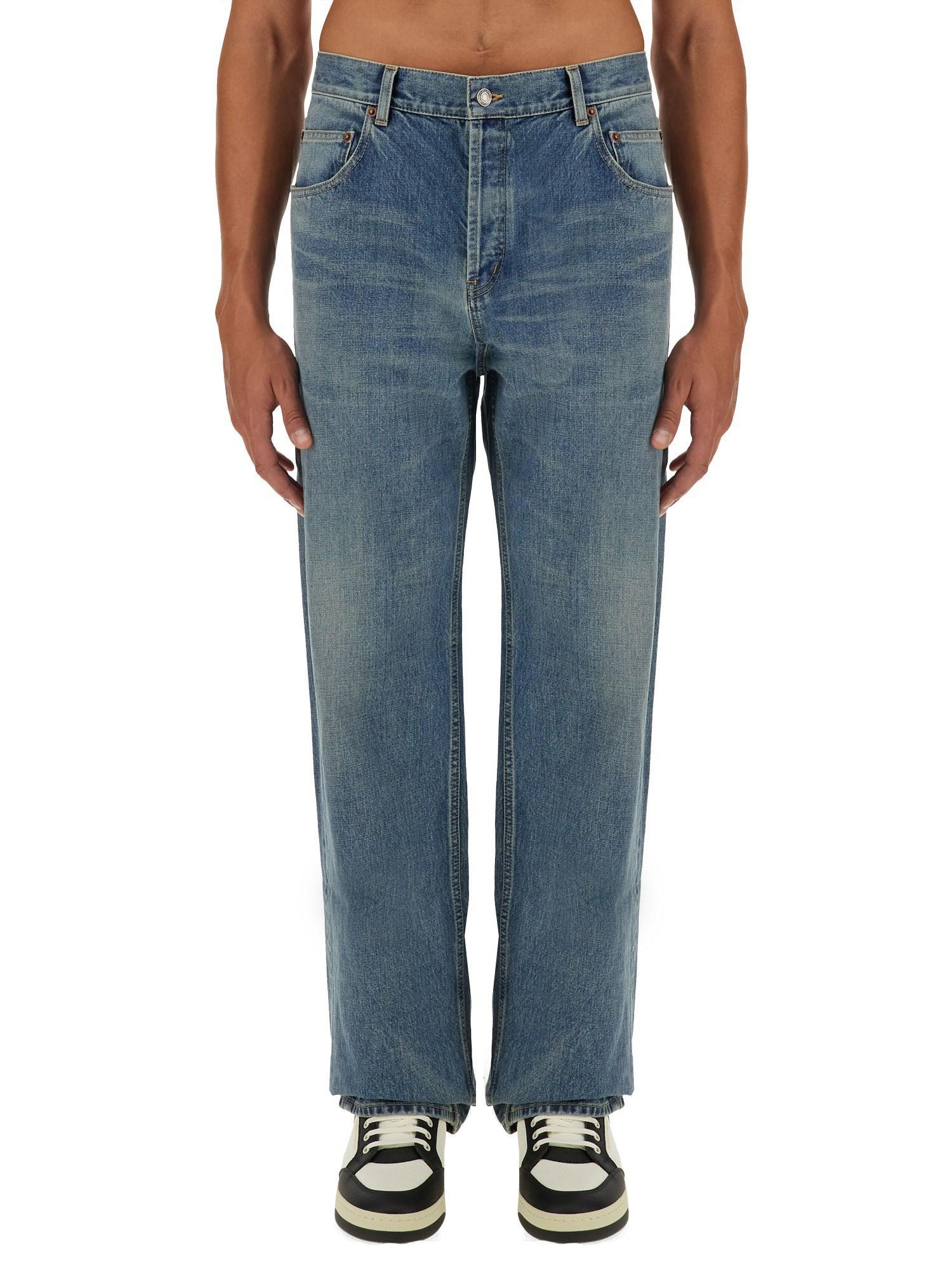 Saint Laurent Benjamin Denim Baggy Jeans in Blue for Men | Lyst