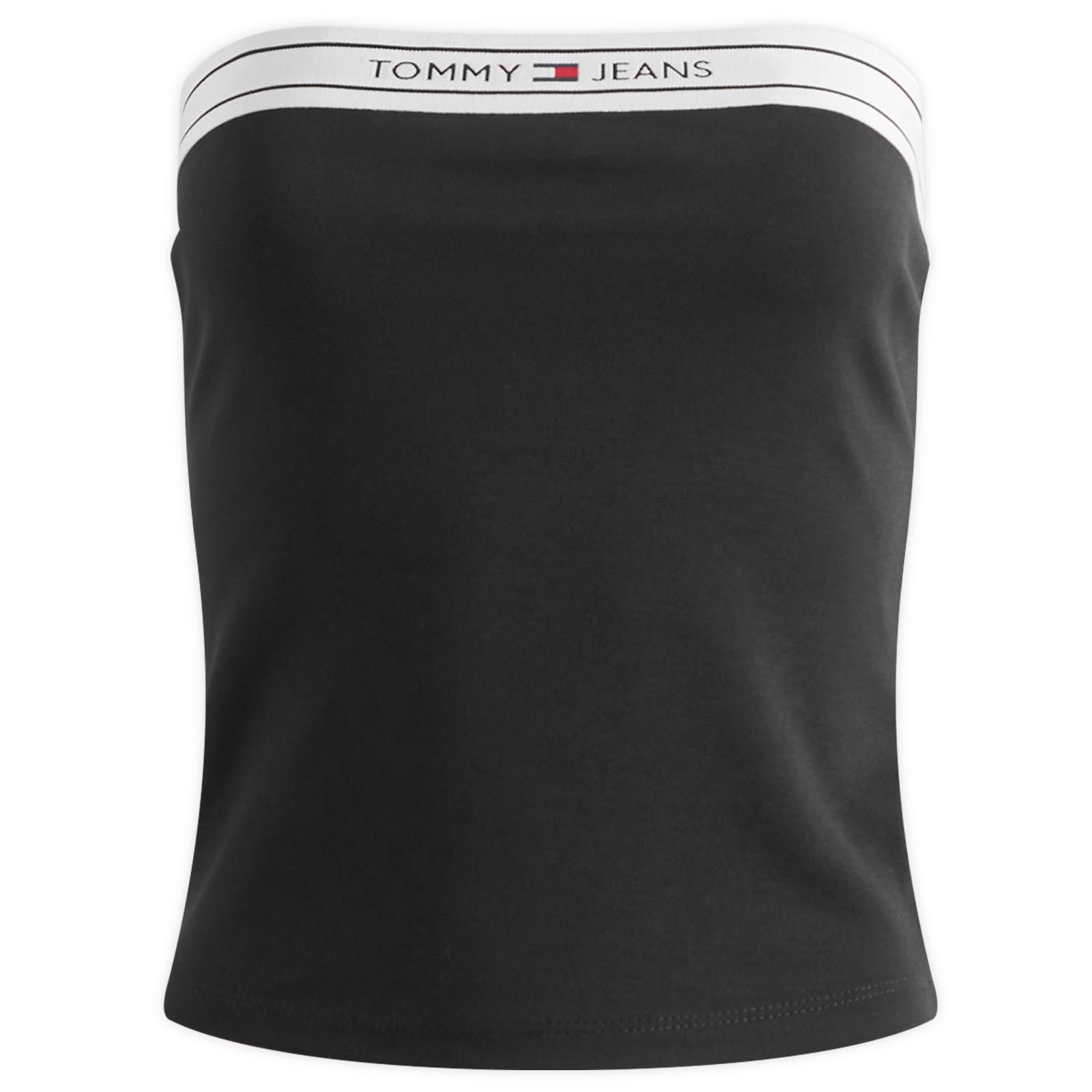 Tommy Hilfiger Taping Logo Top in Black | Lyst