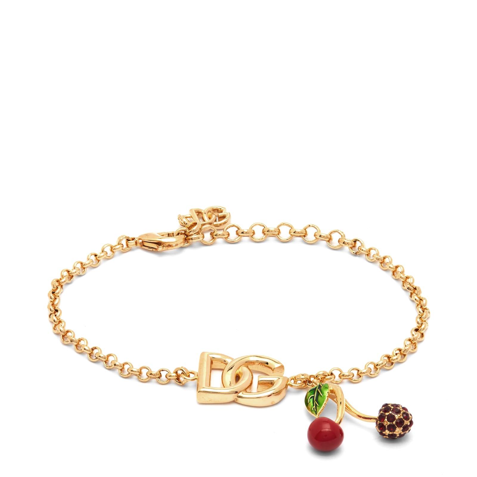 Dolce & Gabbana Cherry Logo Bracelet in Metallic | Lyst