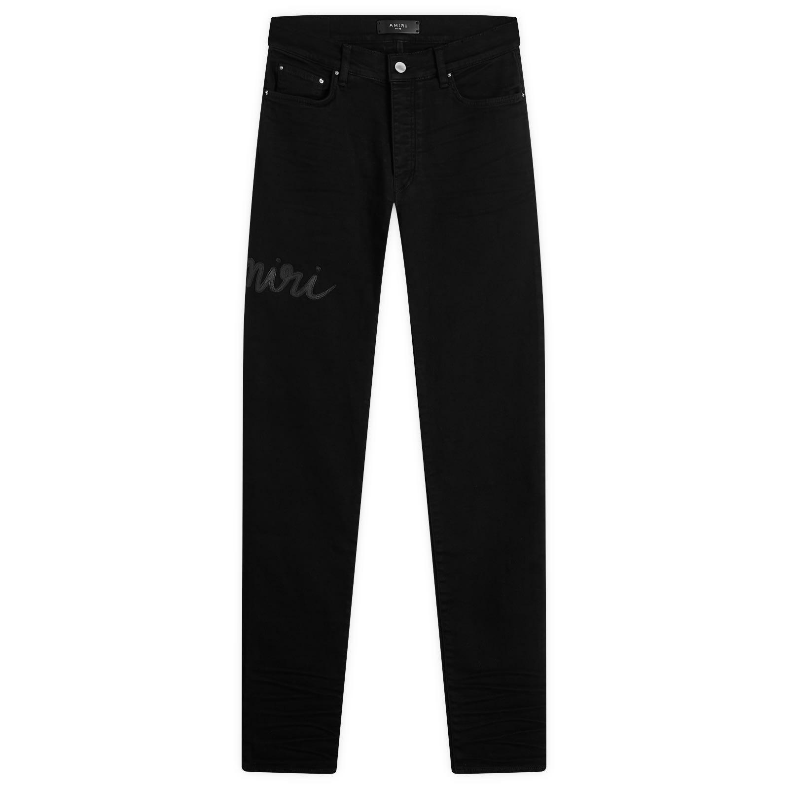 Amiri Script Logo Jeans in Black for Men | Lyst