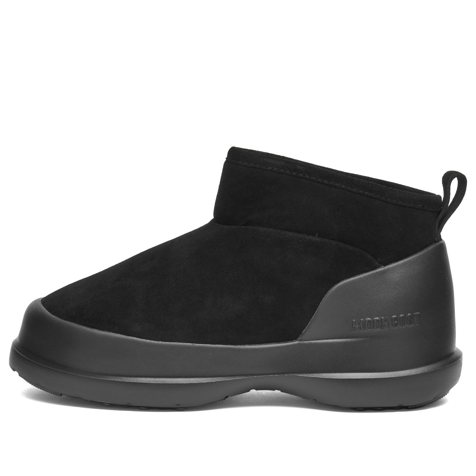Moon Boot Luna Suede Low Boot in Black | Lyst