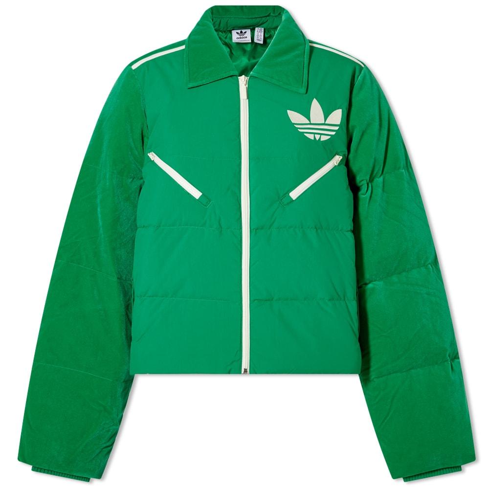 adidas Adicolor 70S Velvet Puffer Jacket in Green | Lyst Australia