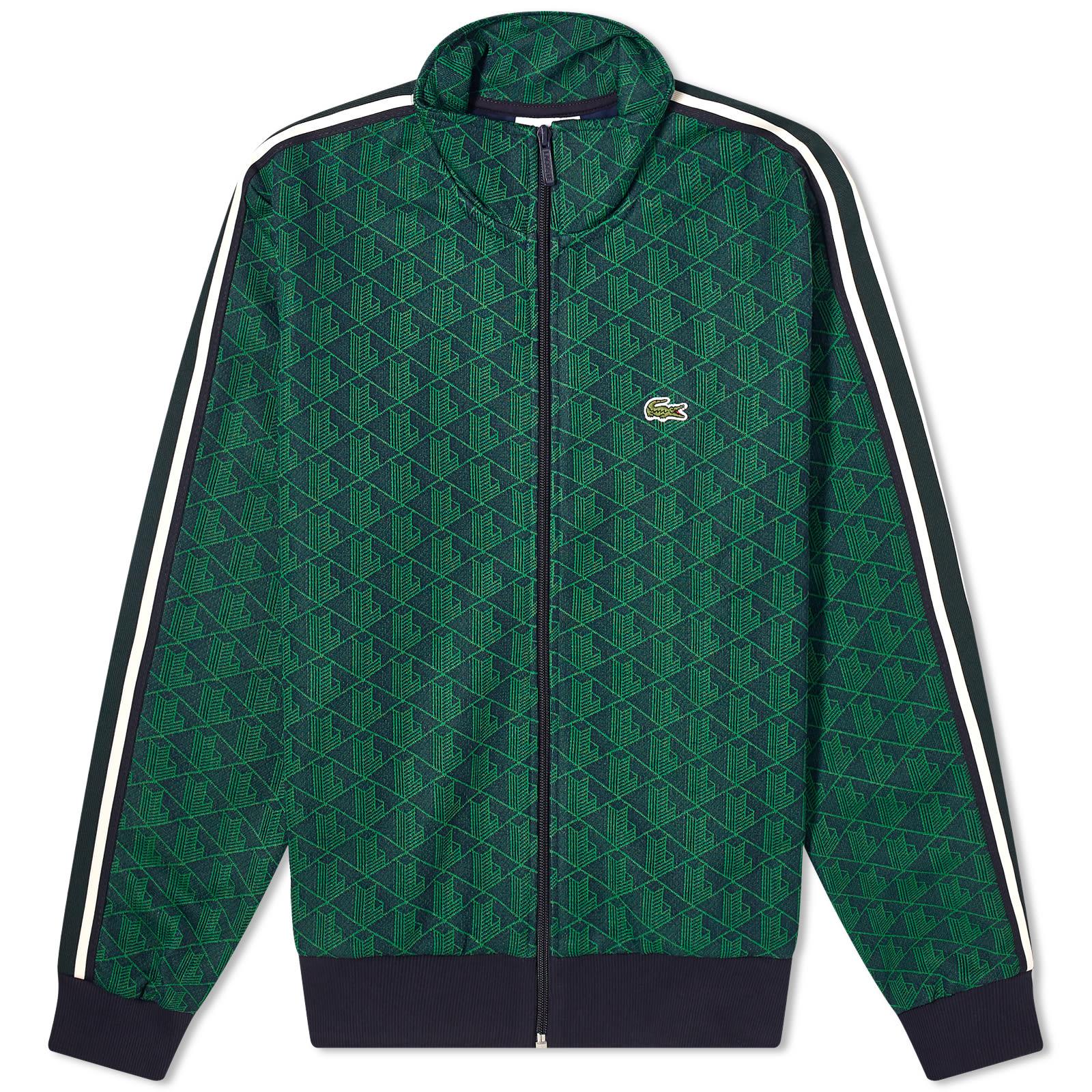 Lacoste Monogram Track Jacket in Green for Men | Lyst