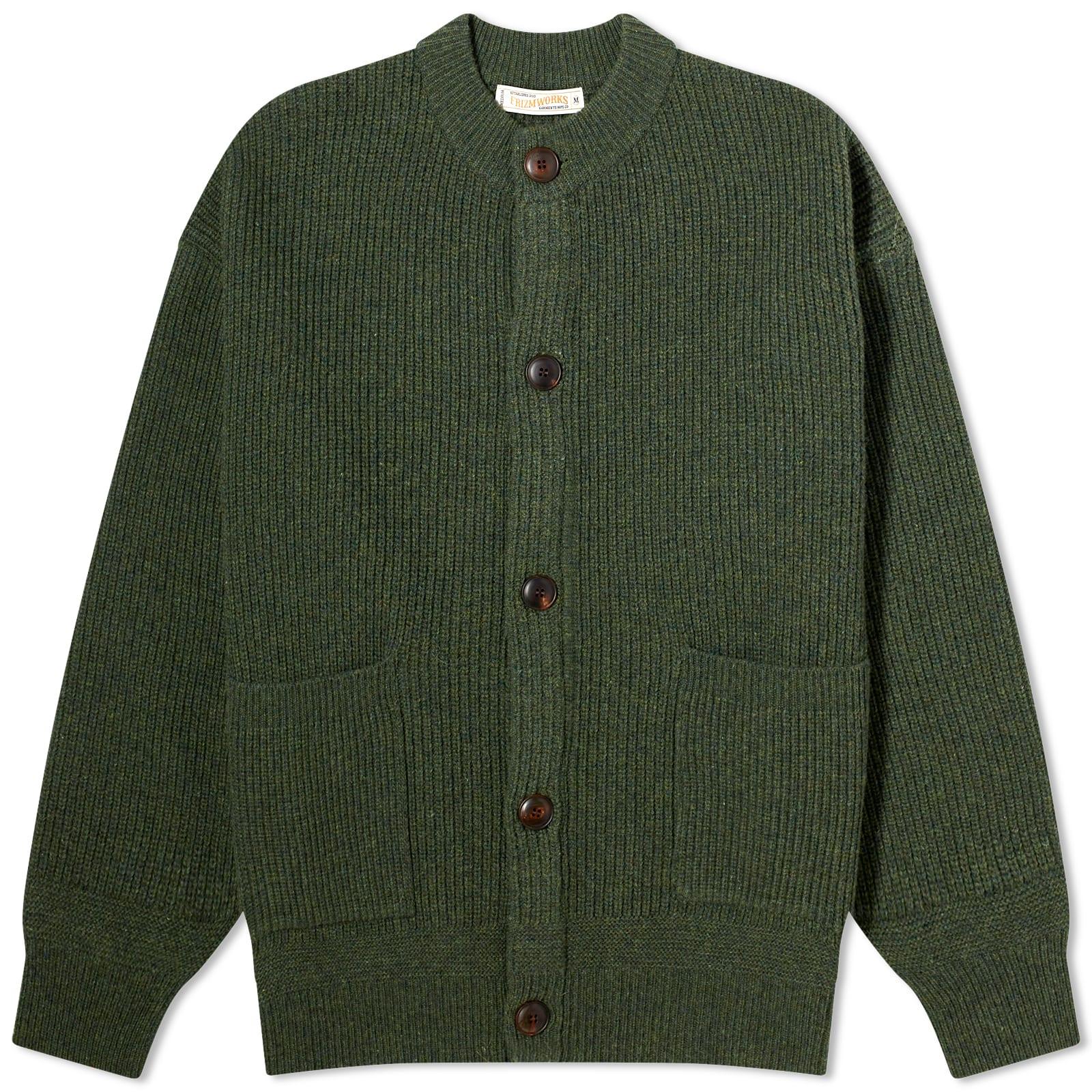 FRIZMWORKS Heavy Wool Round Cardigan in Green for Men | Lyst