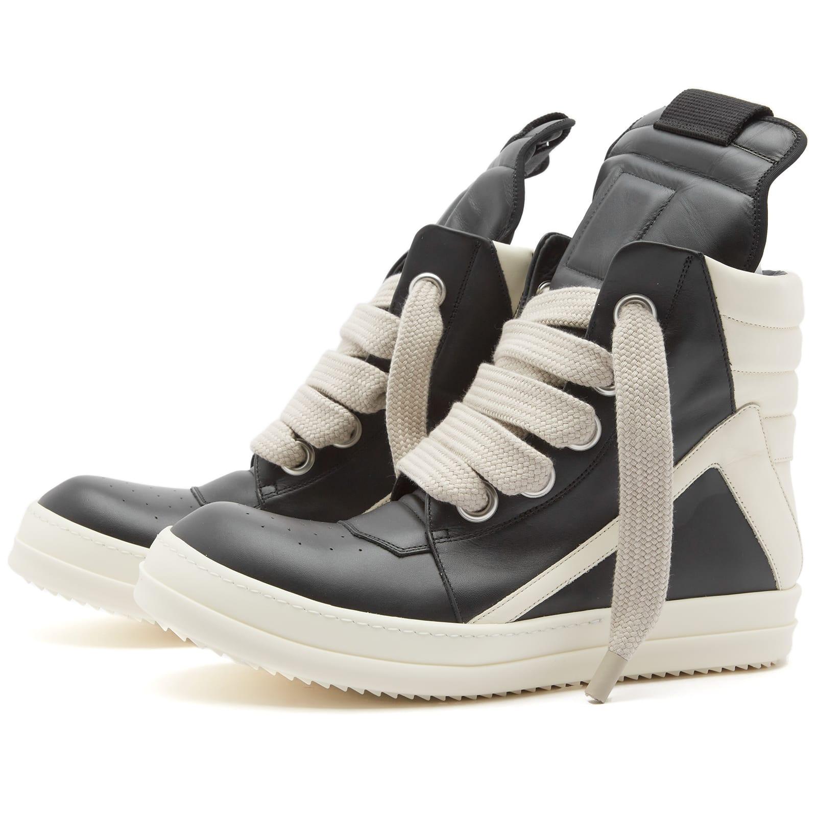 Rick Owens Wide Lace Geobasket Sneakers in Metallic for Men | Lyst