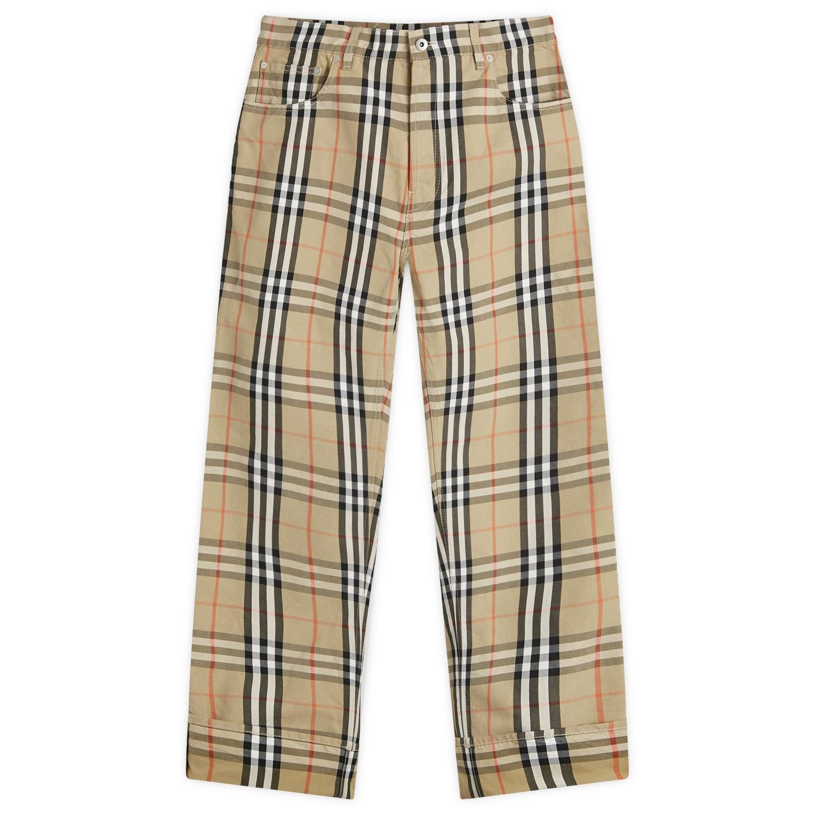 Burberry Check Trouser in Natural for Men | Lyst