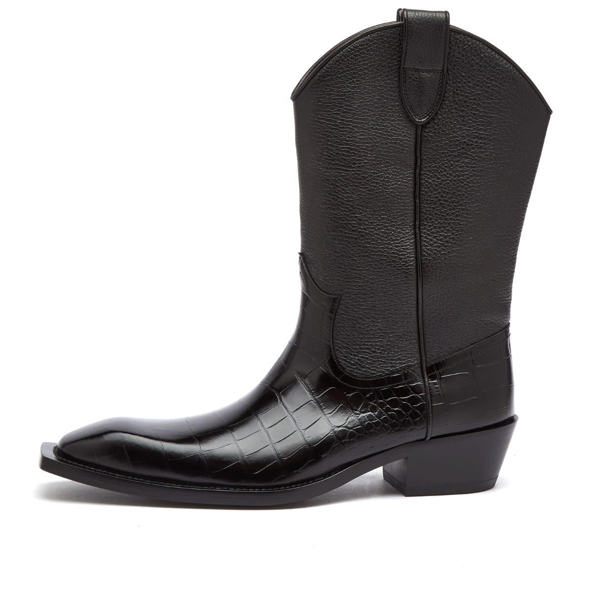 Martine Rose Cowboy Boot in Black | Lyst