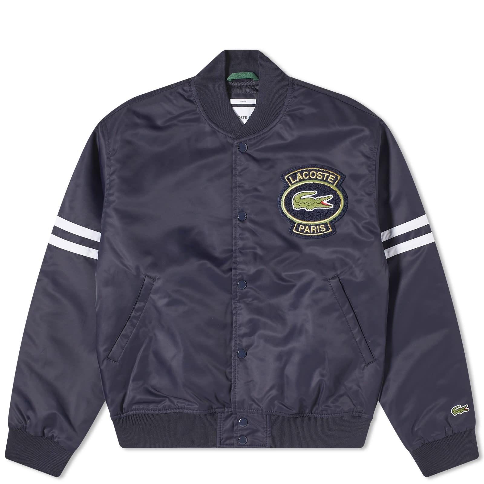Lacoste Paris Logo Bomber Jacket in Blue for Men | Lyst UK