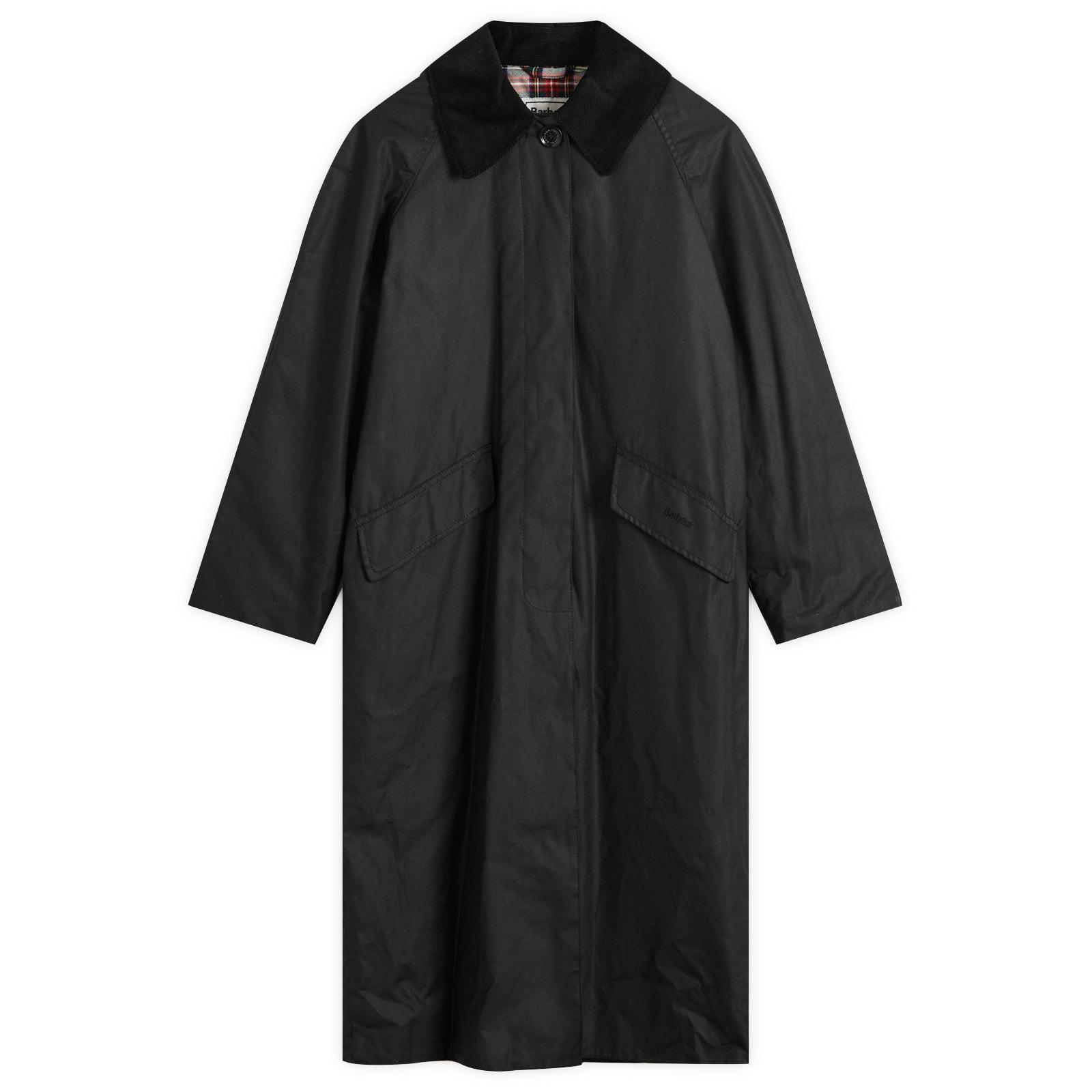 Barbour Long Waxed Cotton Jacket in Black | Lyst