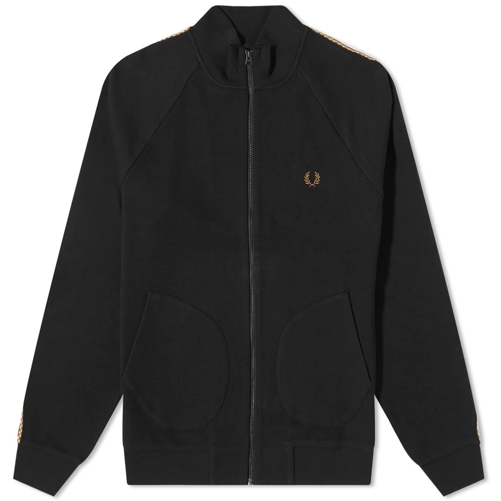 Fred Perry Chequerboard Tape Track Jacket in Black for Men | Lyst UK