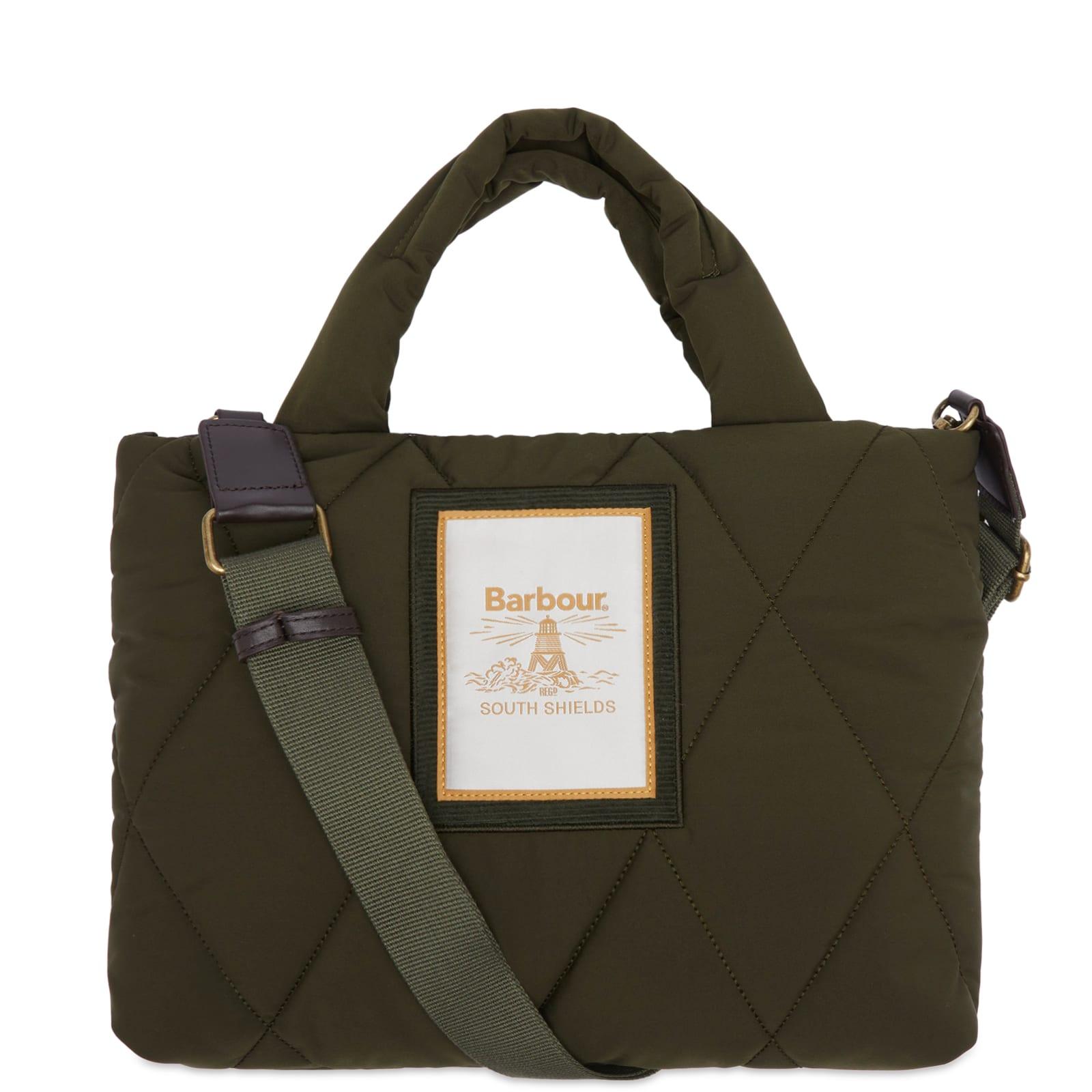 Barbour Mariah Mini Quilted Tote Bag in Green | Lyst