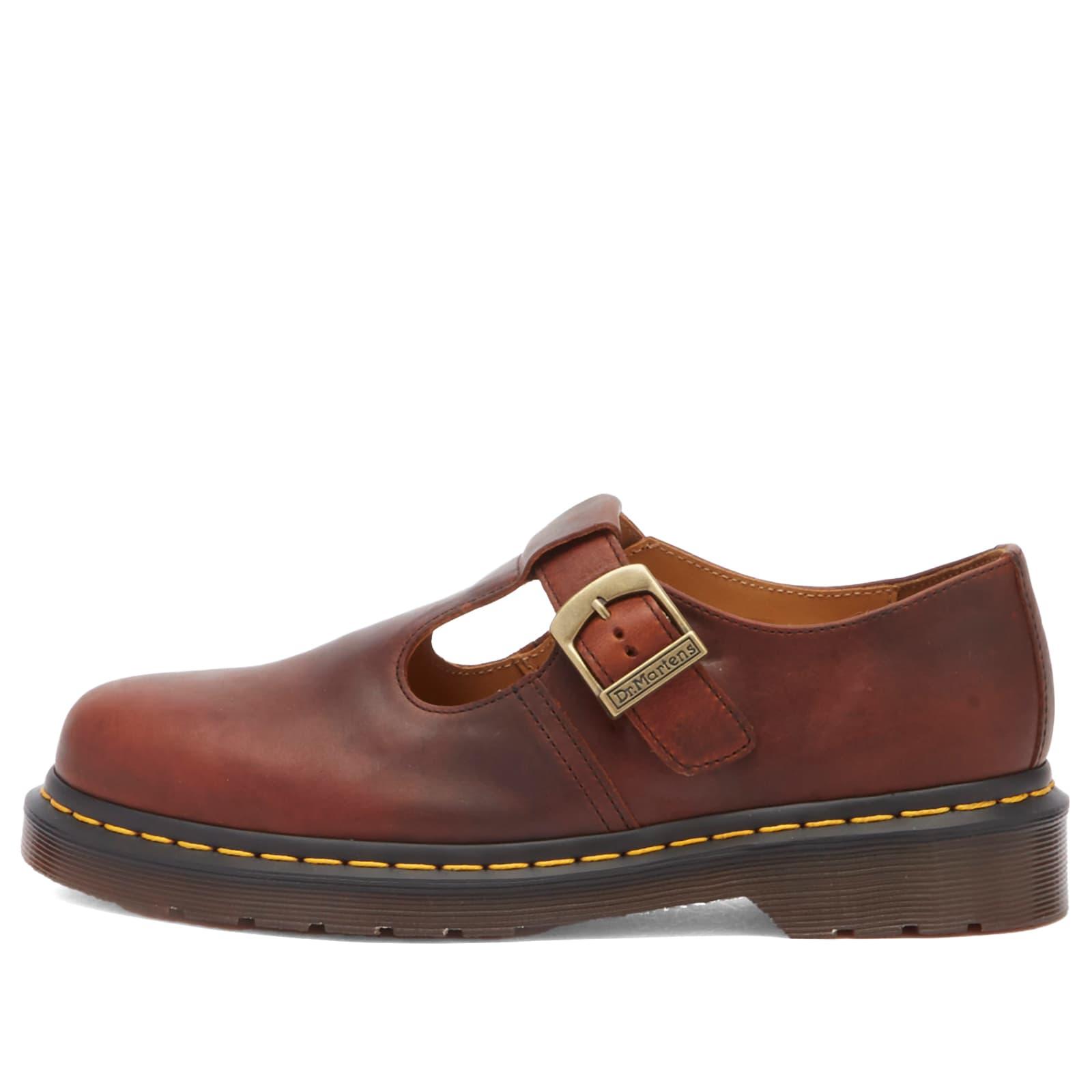 Dr. Martens Leather T-Bar Mary Jane Shoes in Brown | Lyst