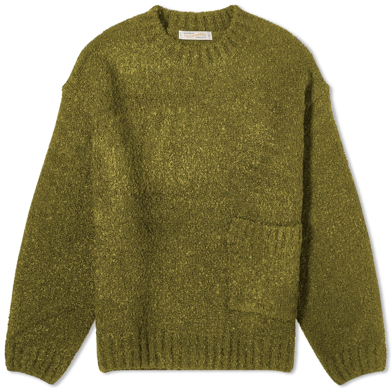 FRIZMWORKS Alpaca Boucle Pocket Sweater in Green for Men | Lyst