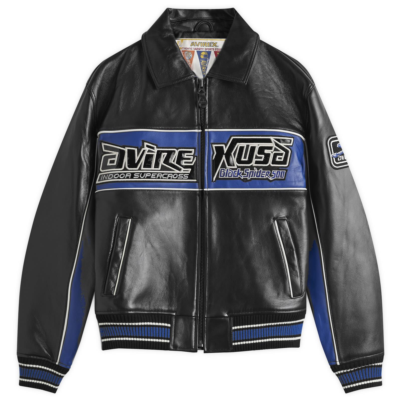 Avirex Spider Leather Jacket in Black for Men | Lyst