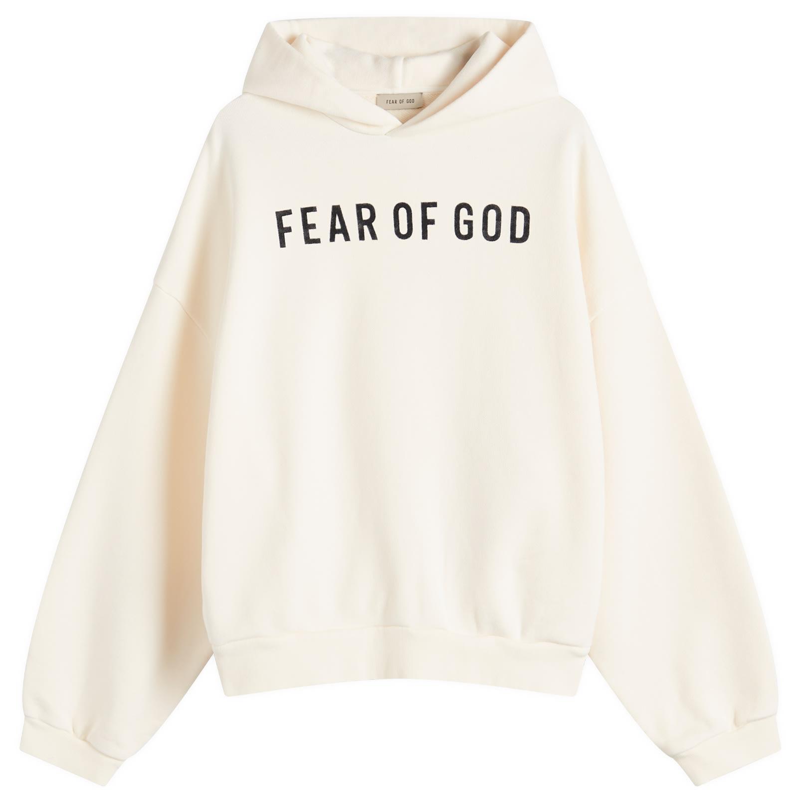 Fear Of God Text Logo Hoodie in White for Men | Lyst