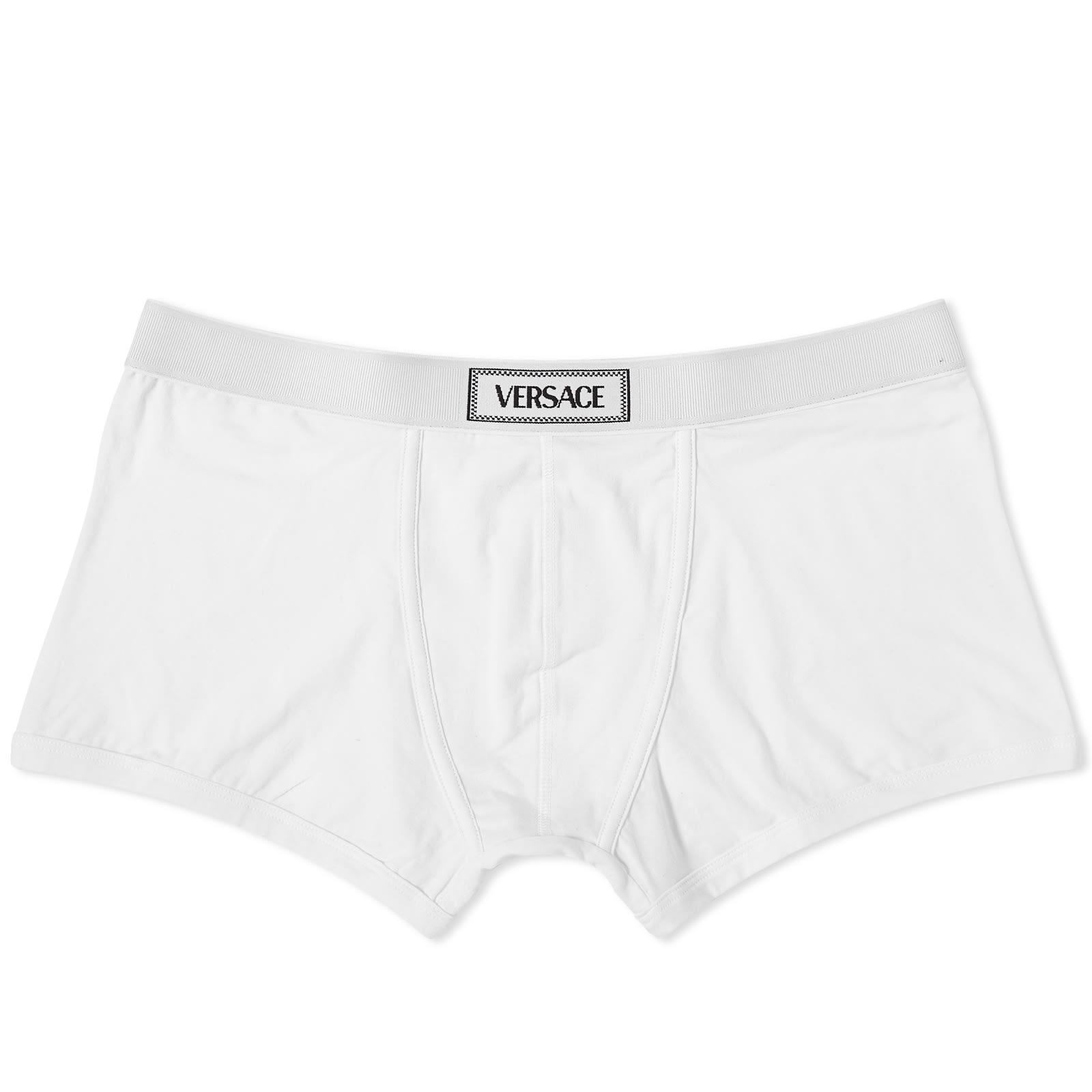Versace Logo Boxer Trunk in White for Men | Lyst