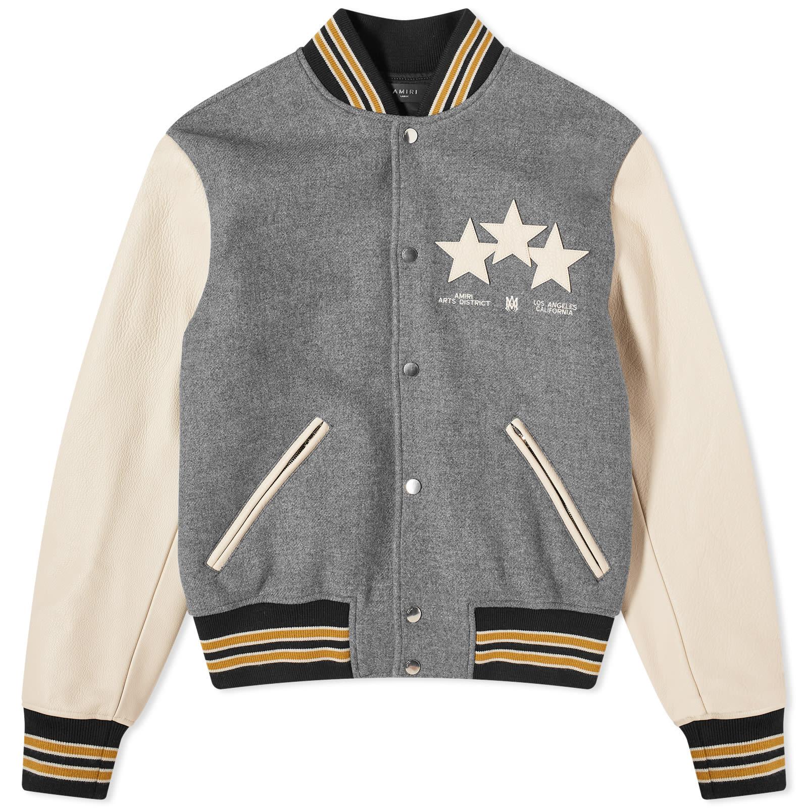 Amiri Oversized Stars Varsity Jacket in Gray for Men | Lyst