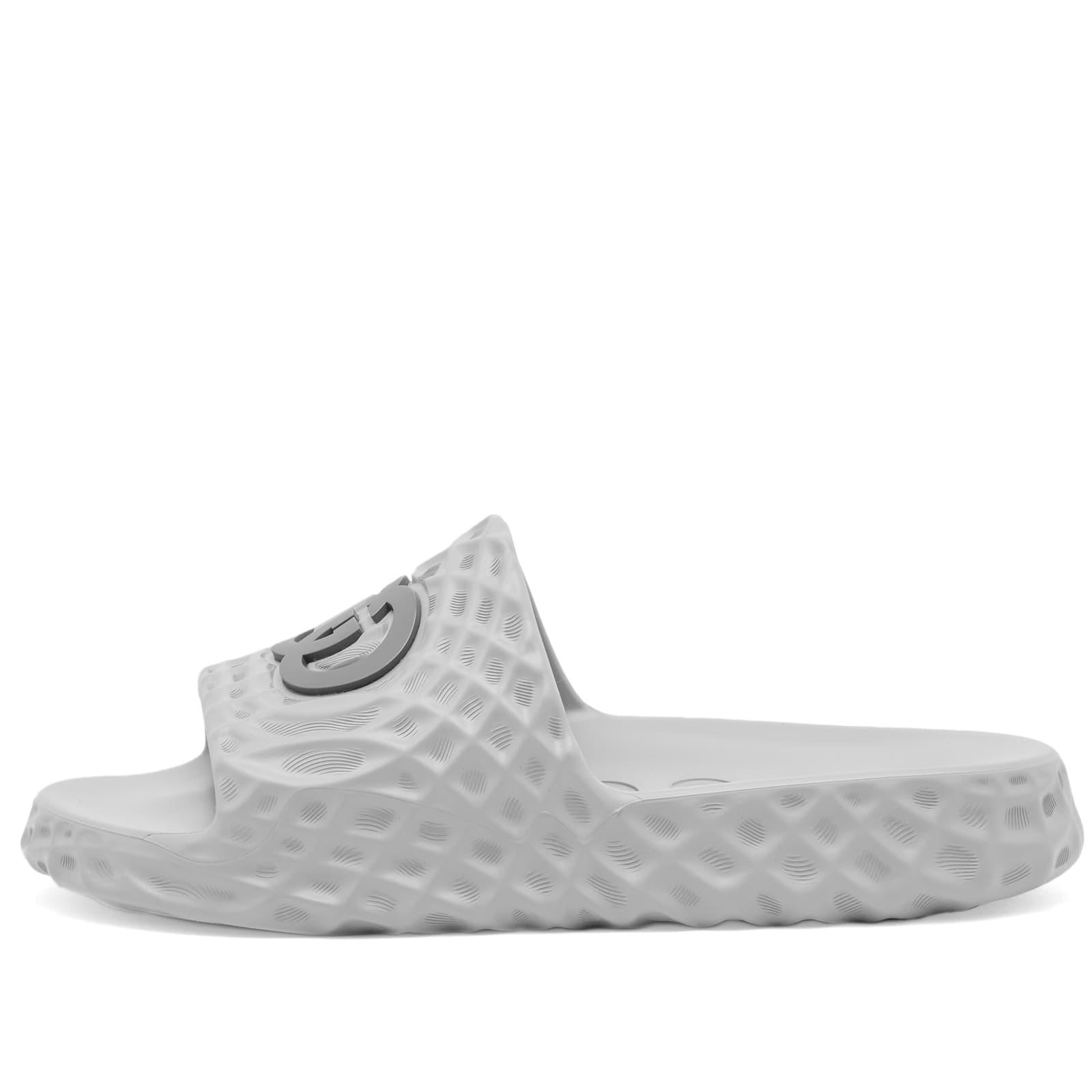 Gucci Interlocking Logo Ripple Sole Slide in Gray for Men | Lyst