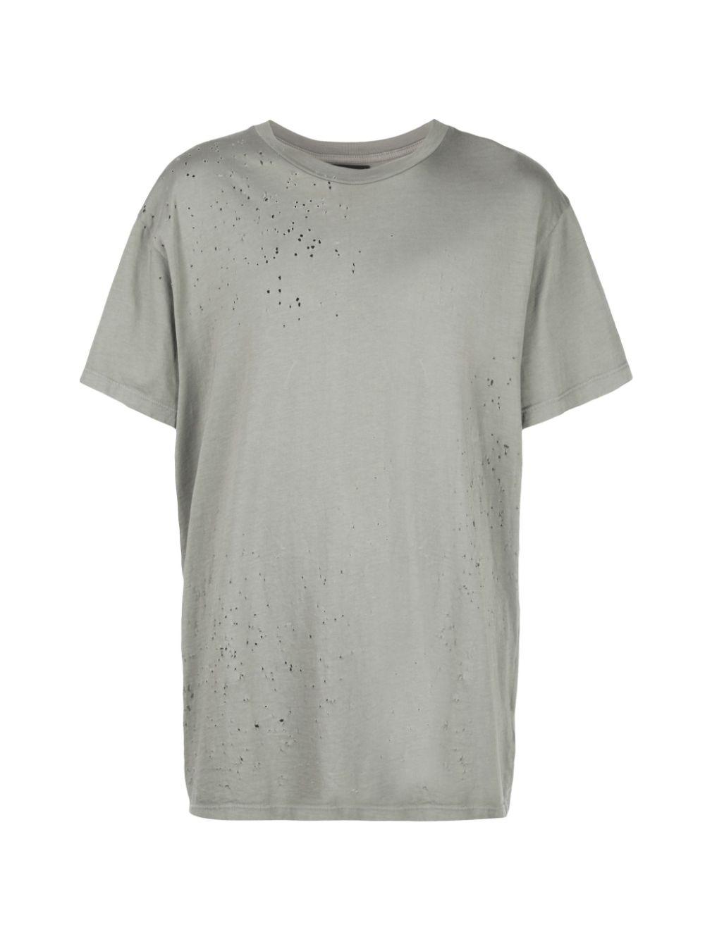 Amiri Cotton Distressed T-shirt in Grey (Gray) for Men - Lyst