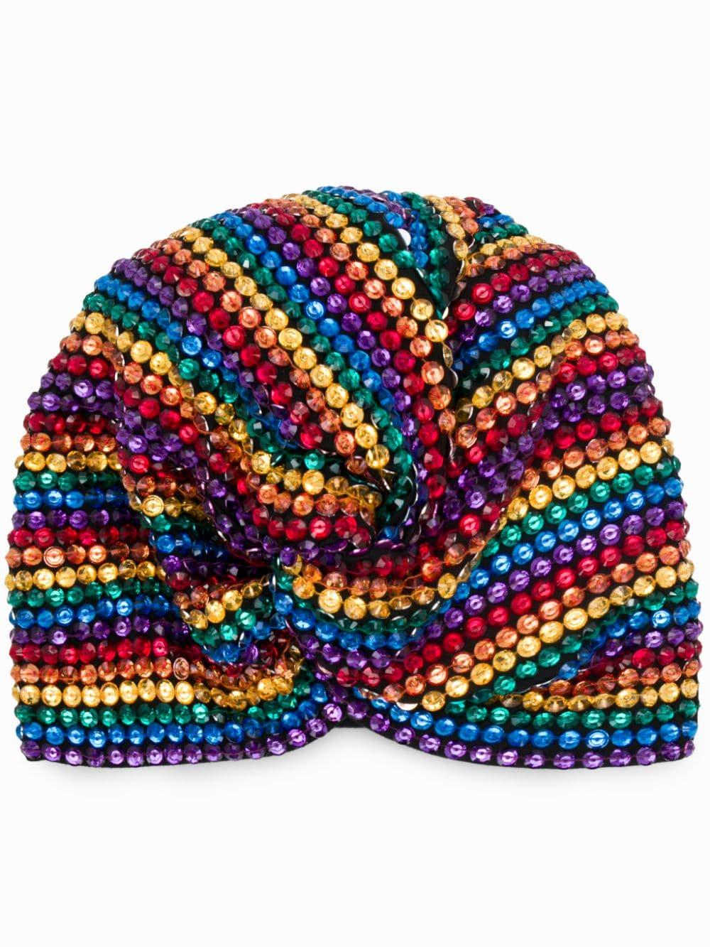 MaryJane Claverol Olympia Rainbow Turban in Red - Lyst