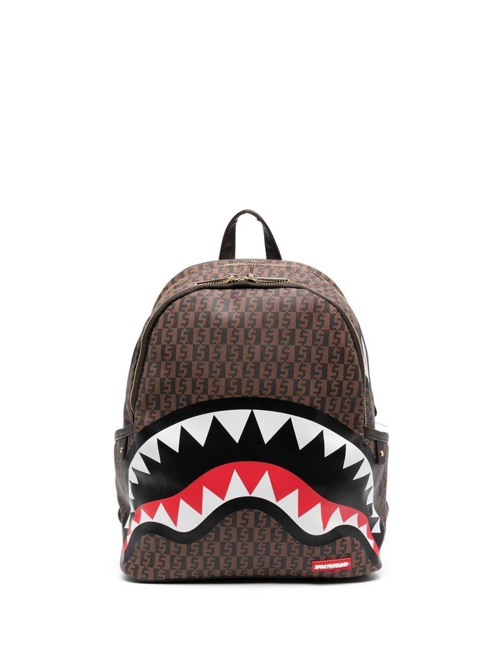 Sprayground Cashin Checks Shark-teeth Backpack in White for Men | Lyst