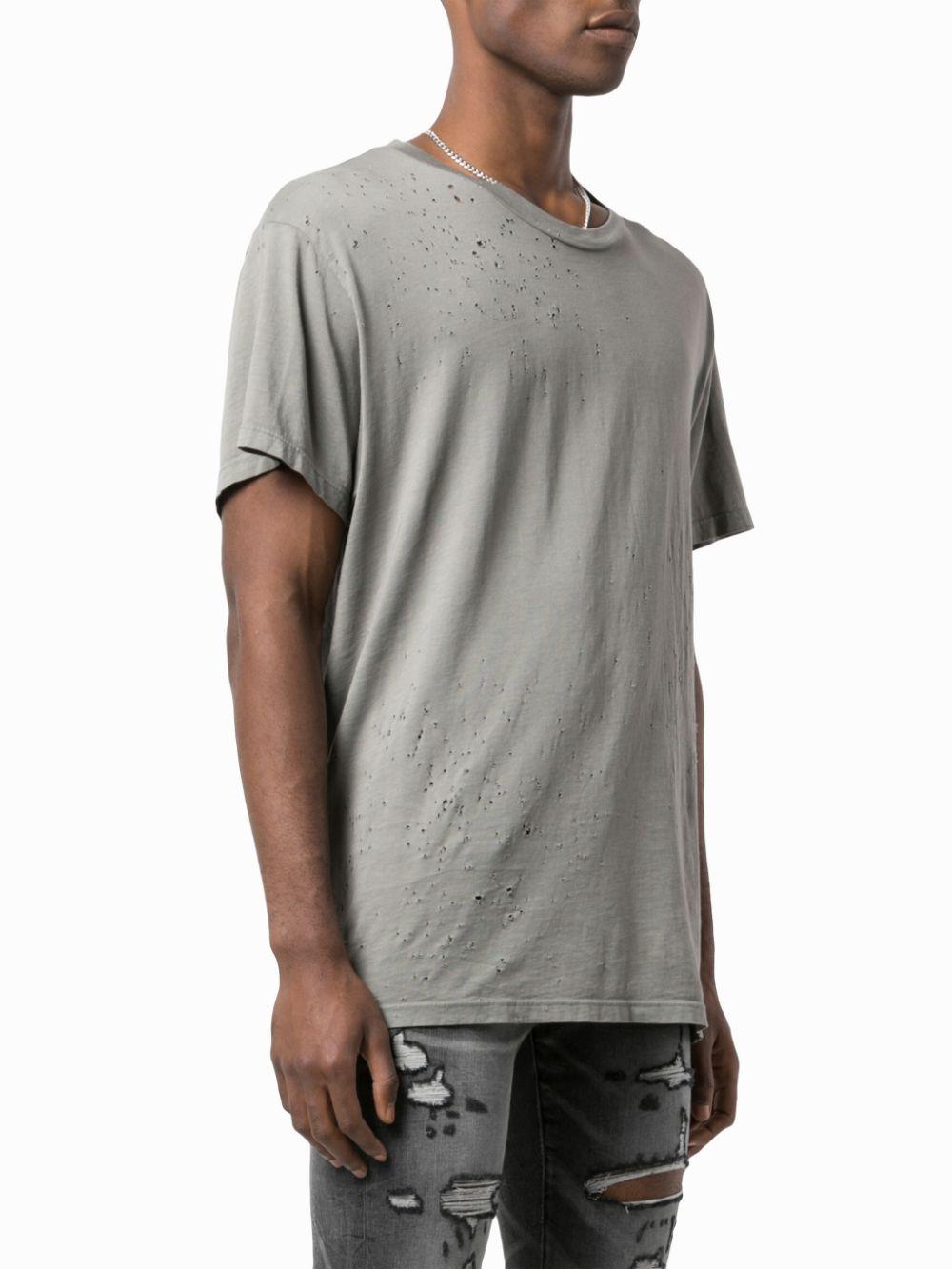 Amiri Cotton Distressed T-shirt in Grey (Gray) for Men - Lyst