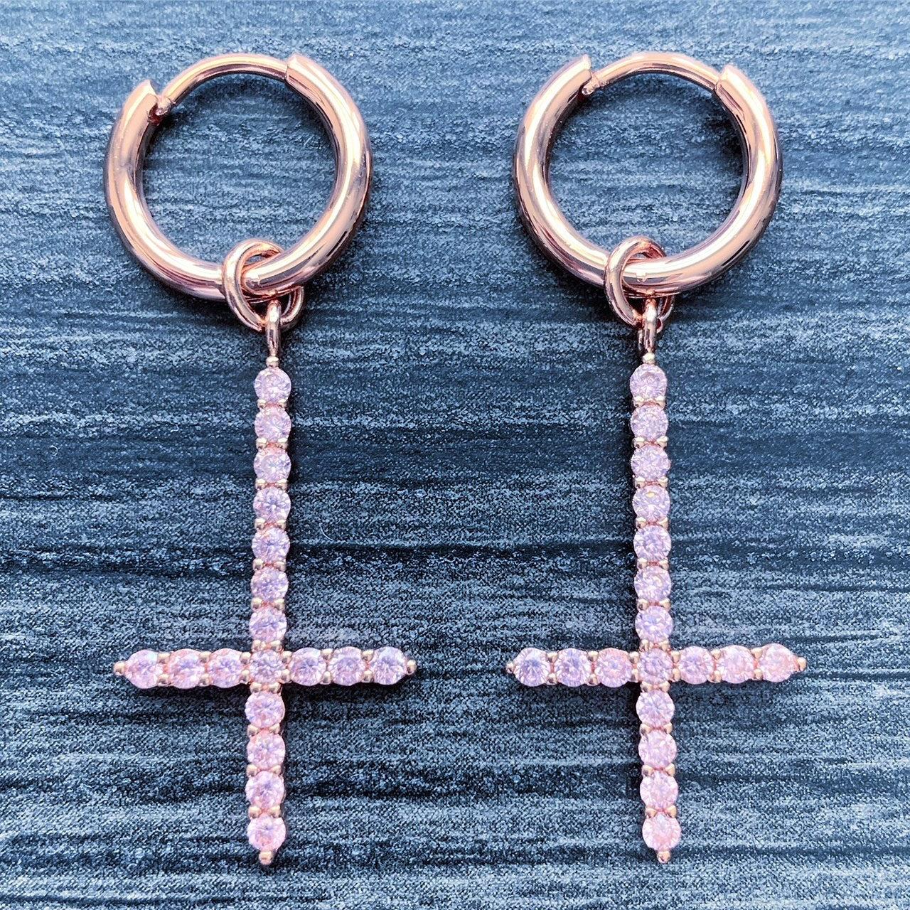 Pink Cross Earrings 2024 www.alhudapk
