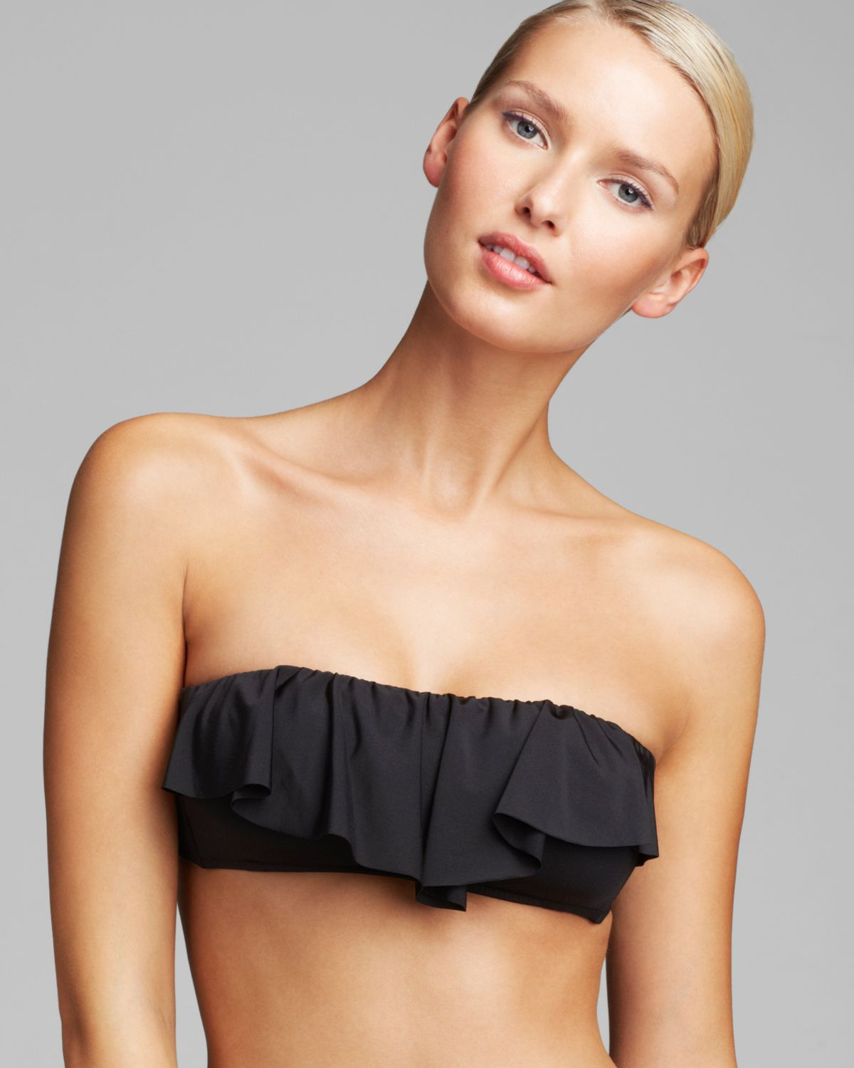 Lyst Ralph Lauren Blue Label Boho Solids Long Ruffle Bandeau Bikini