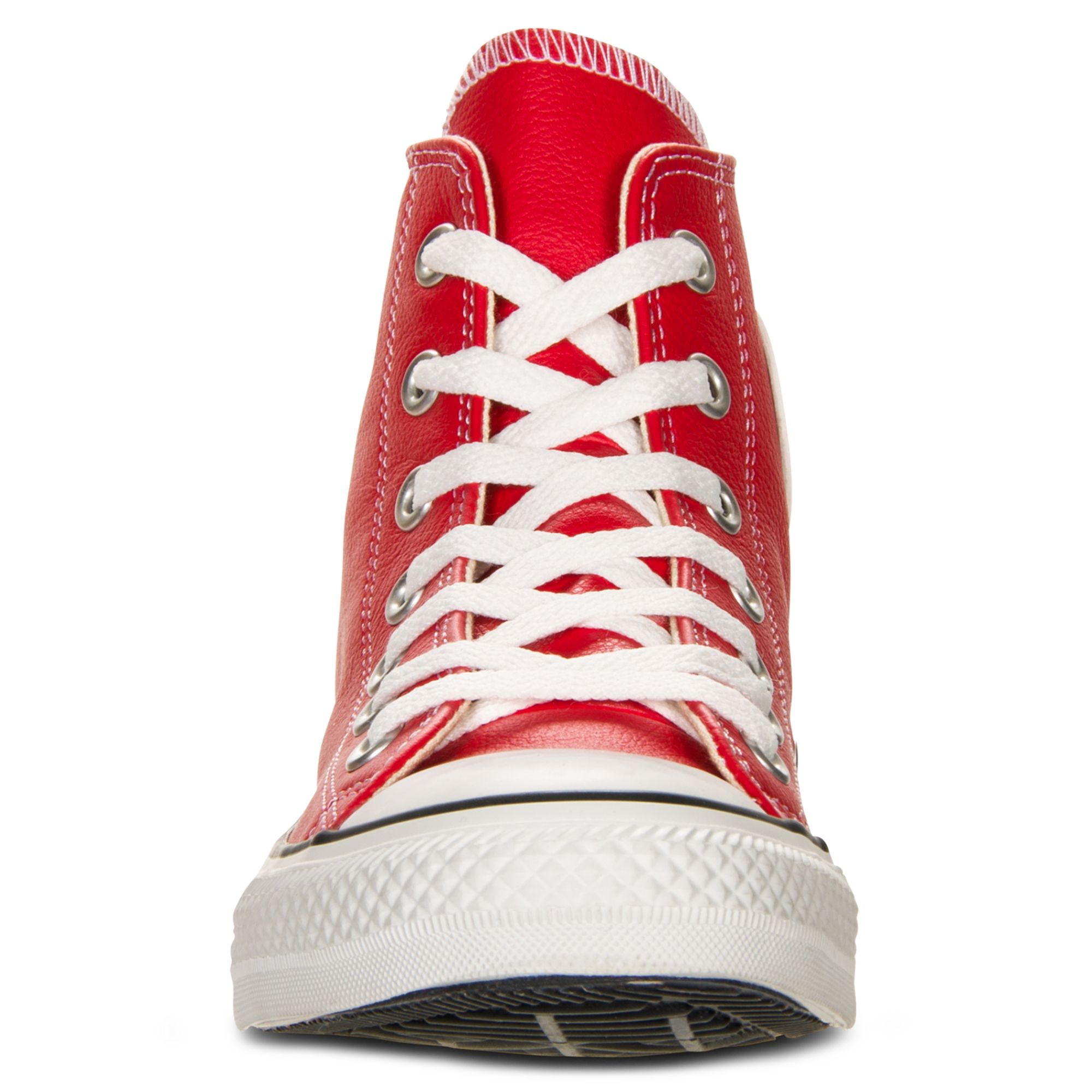 Converse Basic Leather Hi Casual Sneakers in Red for Men - Lyst